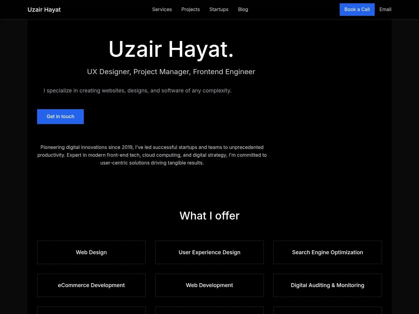 Uzii Uzair Portfolio Clone