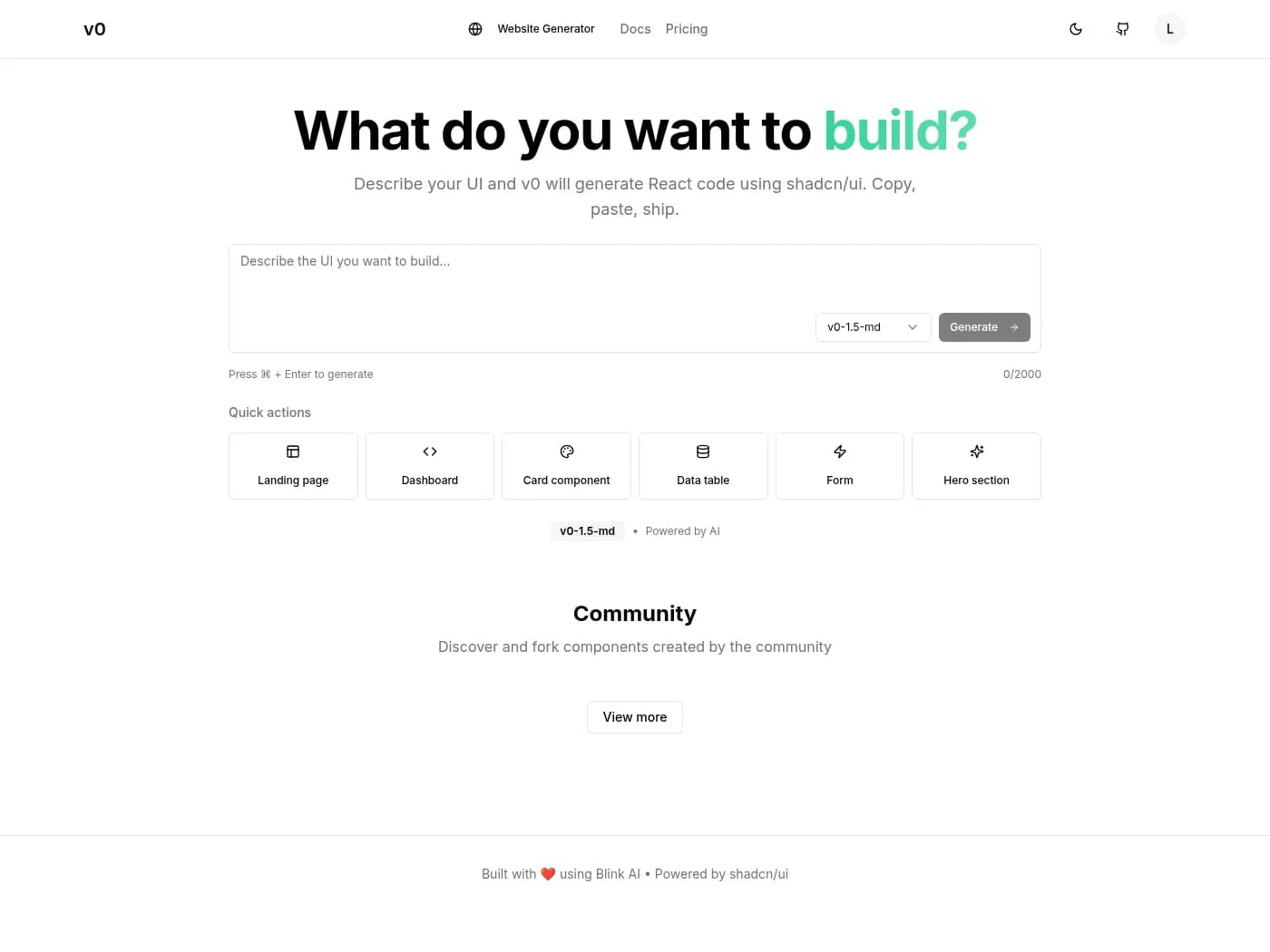 v0.dev Clone - AI-Powered UI Code Generator