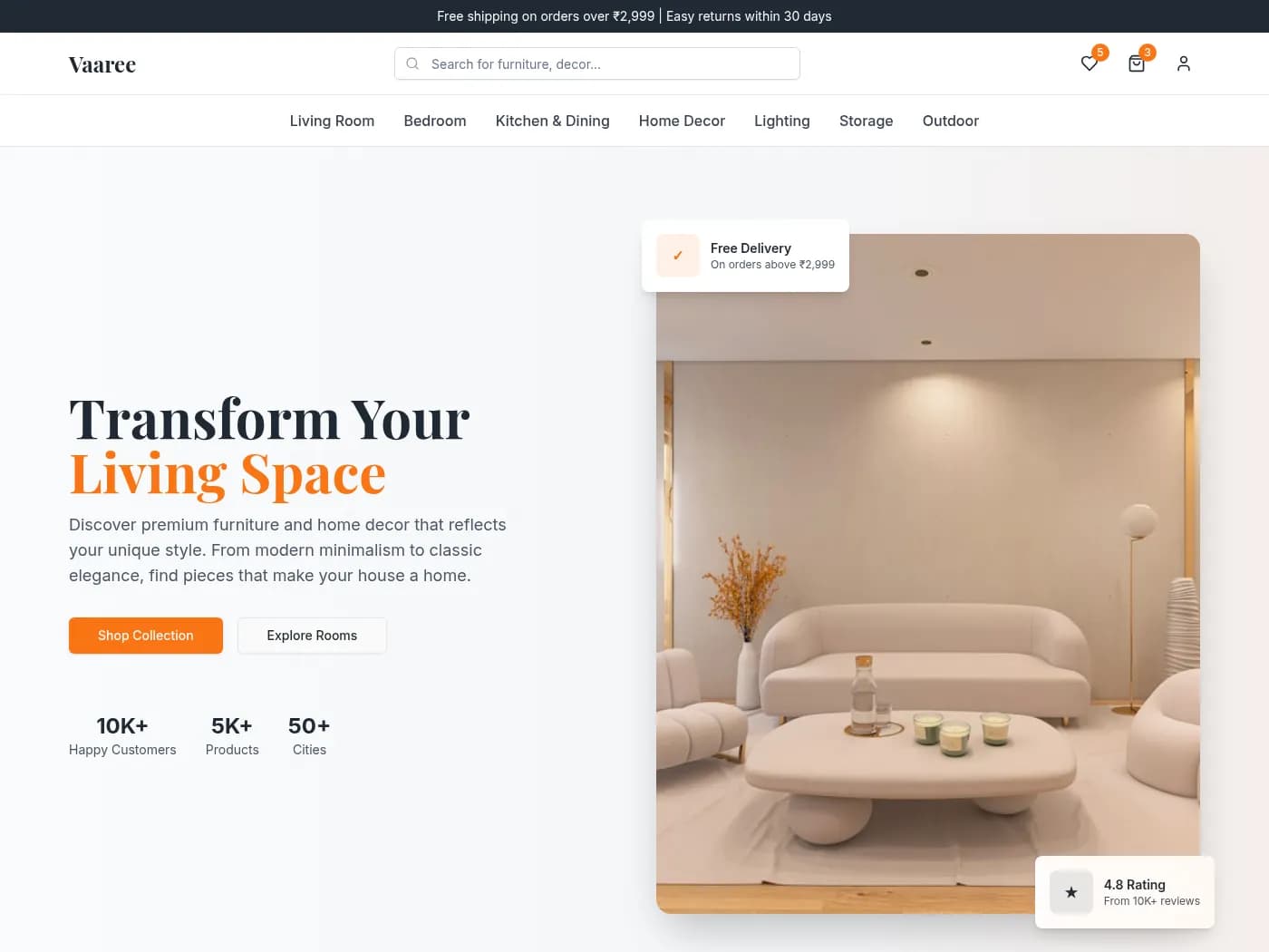 Vaaree Clone - Home Decor E-commerce Platform