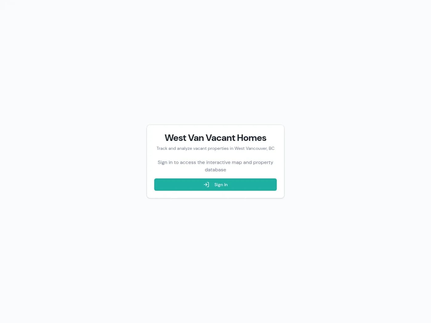 West Van Vacant Homes Map