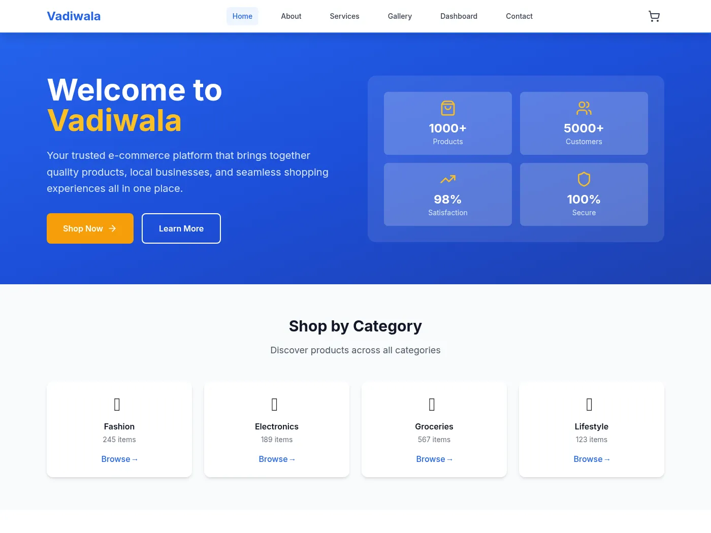Vadiwala E-commerce Platform
