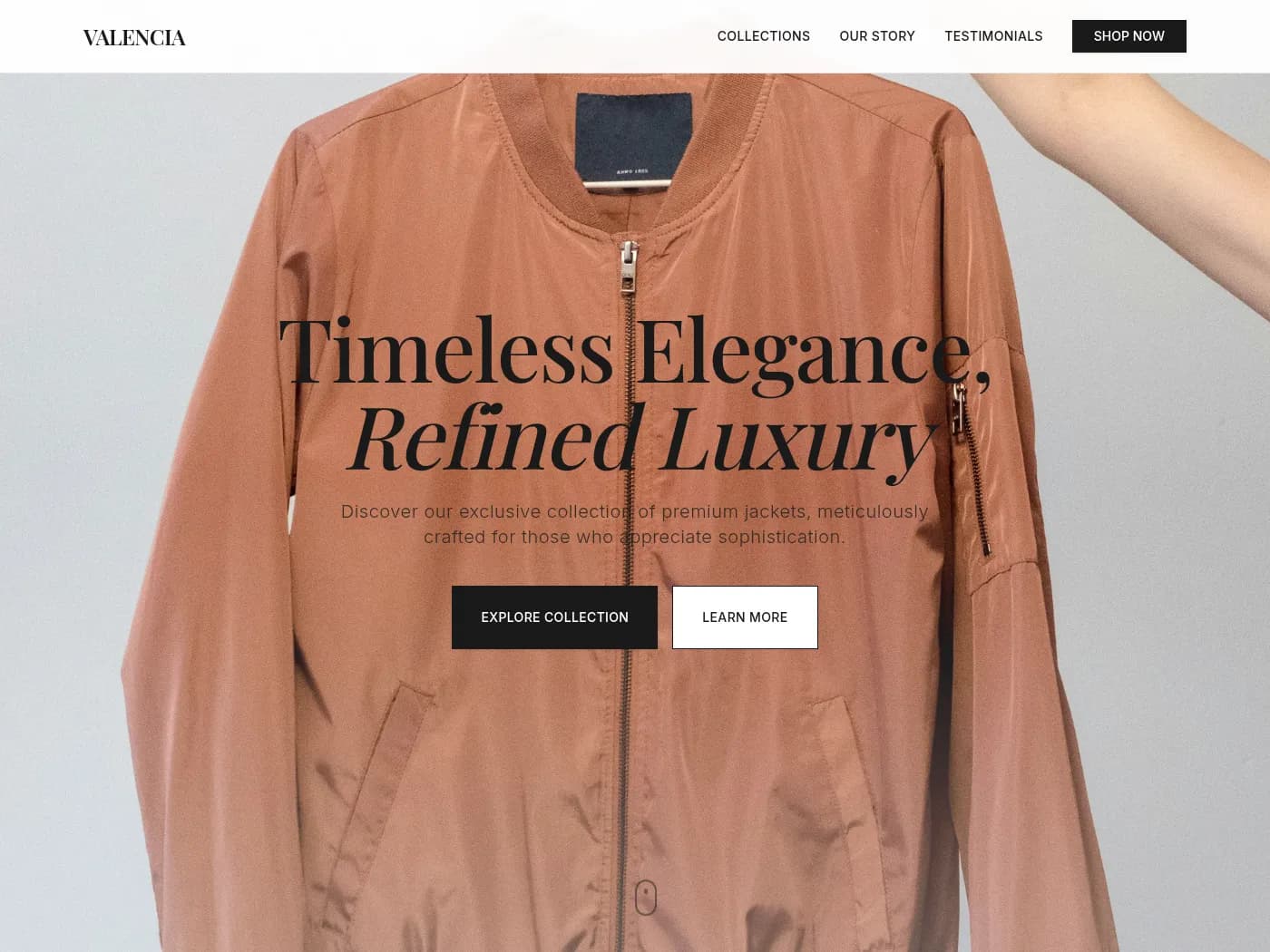 Valencia Luxury Clothing Brand Website