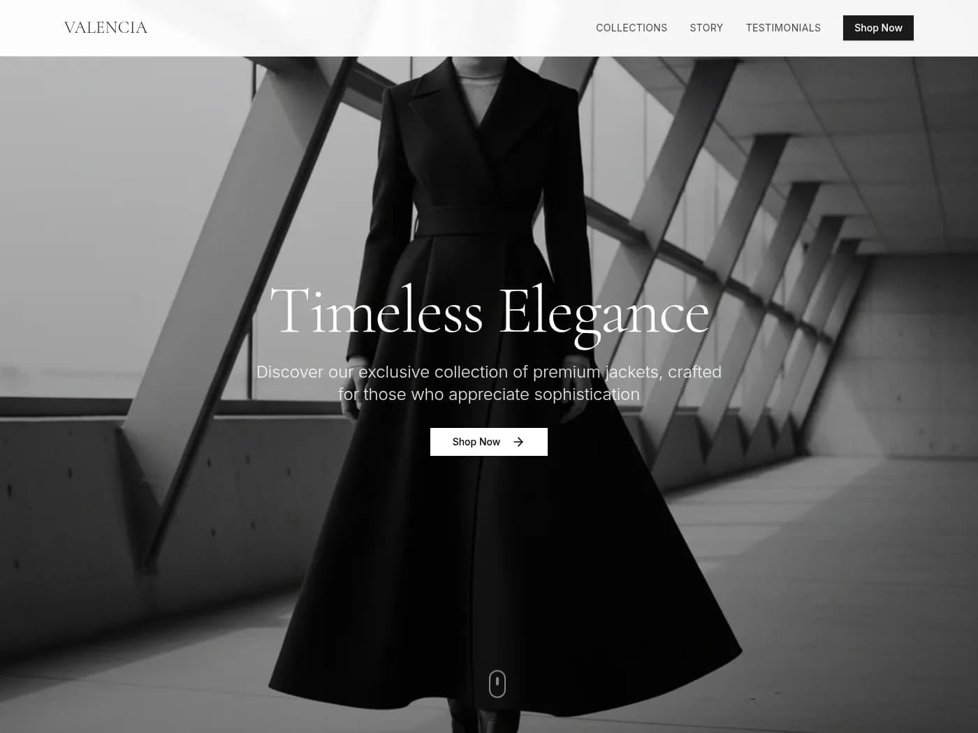 Valencia Luxury Clothing Brand Website