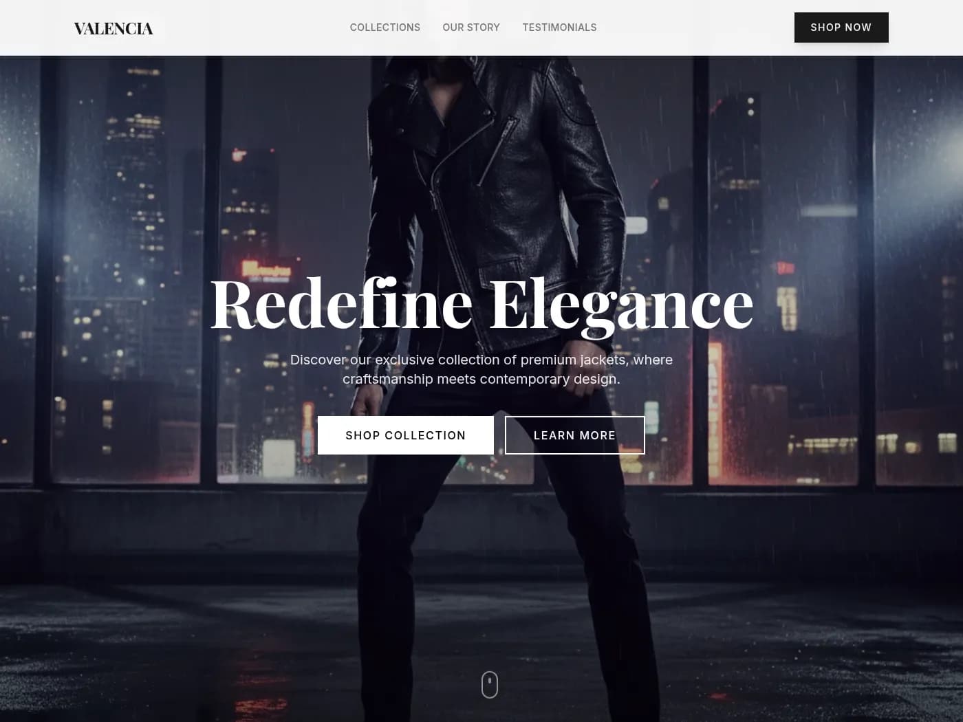Valencia Luxury Clothing Brand Website