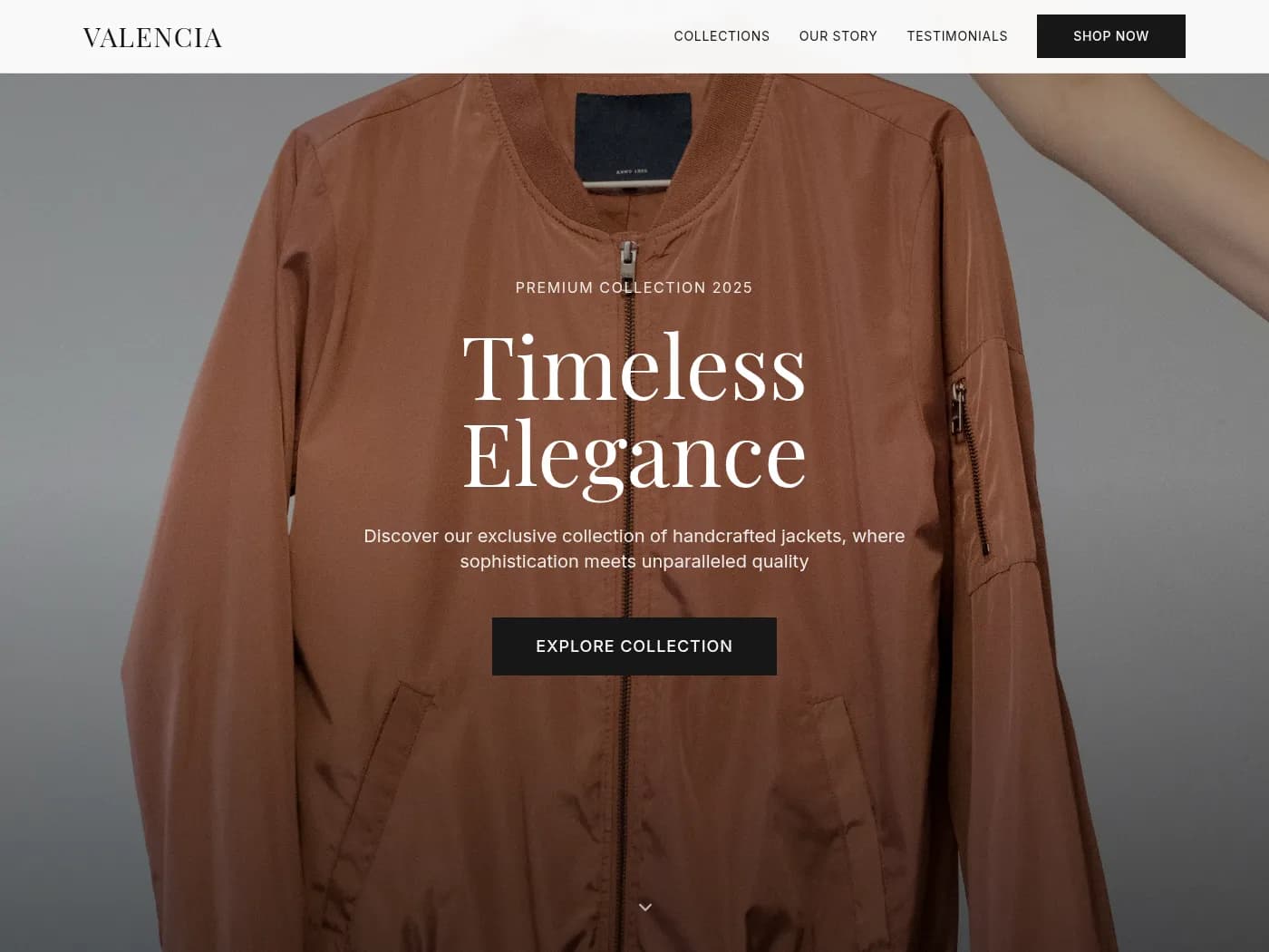 Valencia Luxury Clothing Brand Website