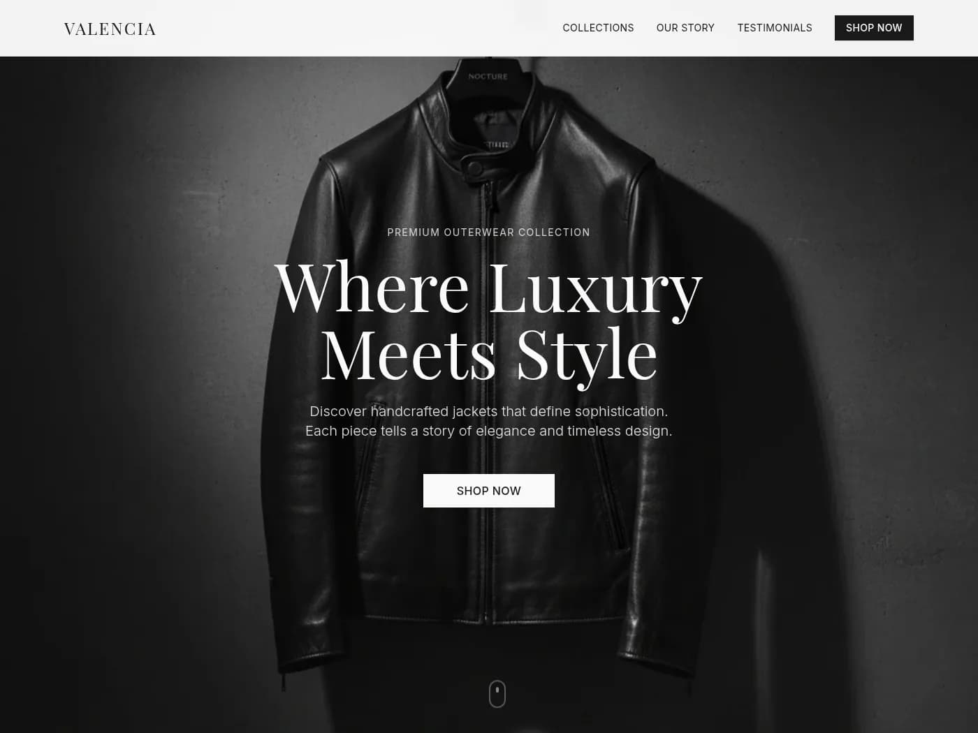 Valencia Luxury Clothing Brand Website