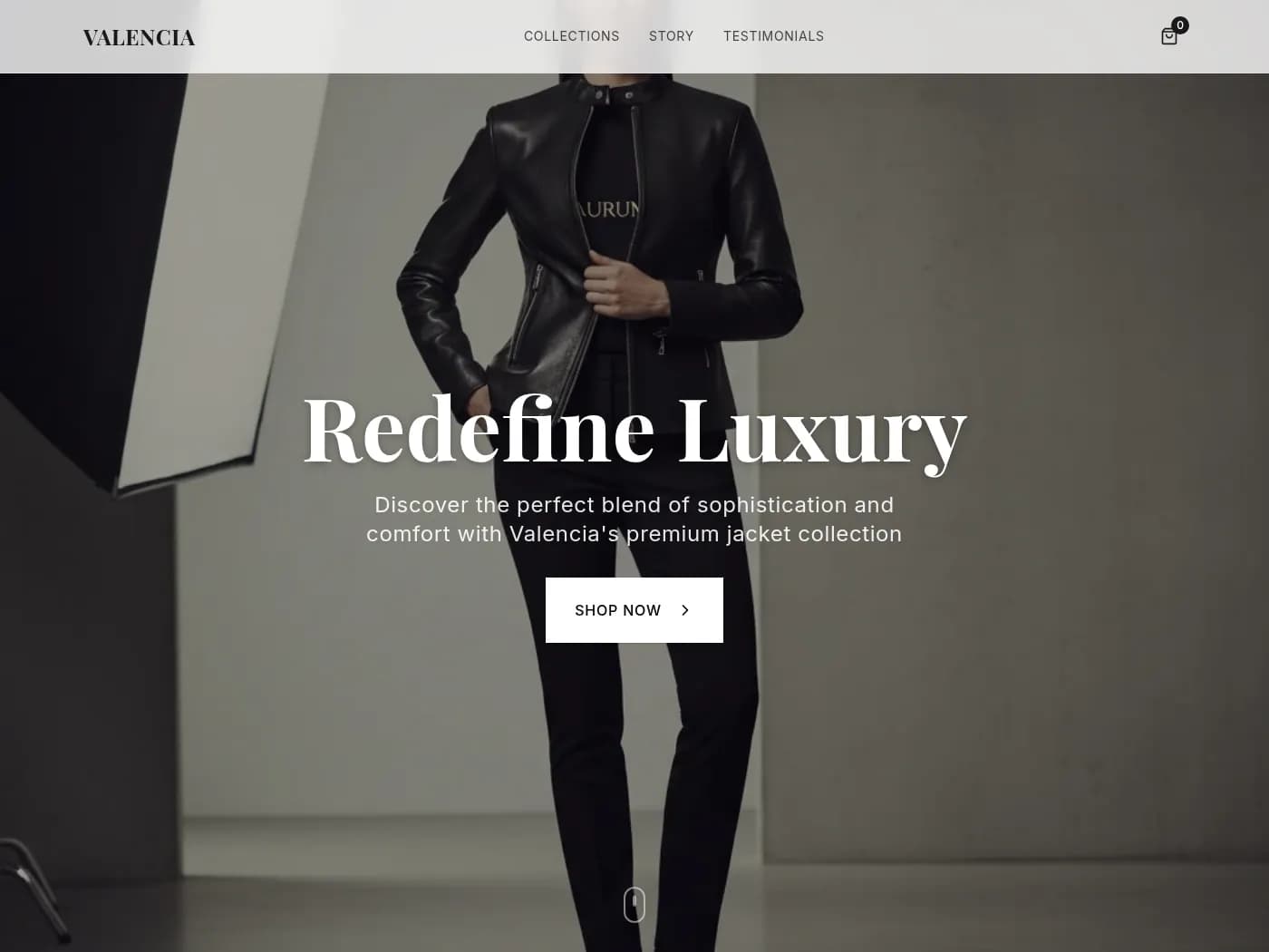 Valencia Luxury Clothing Brand Website
