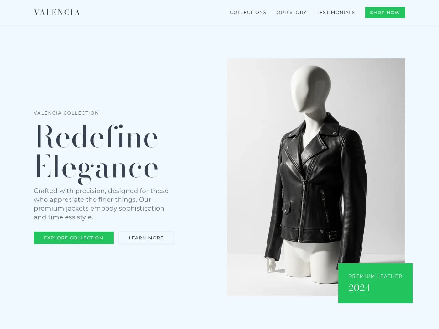 Valencia Luxury Jackets Website