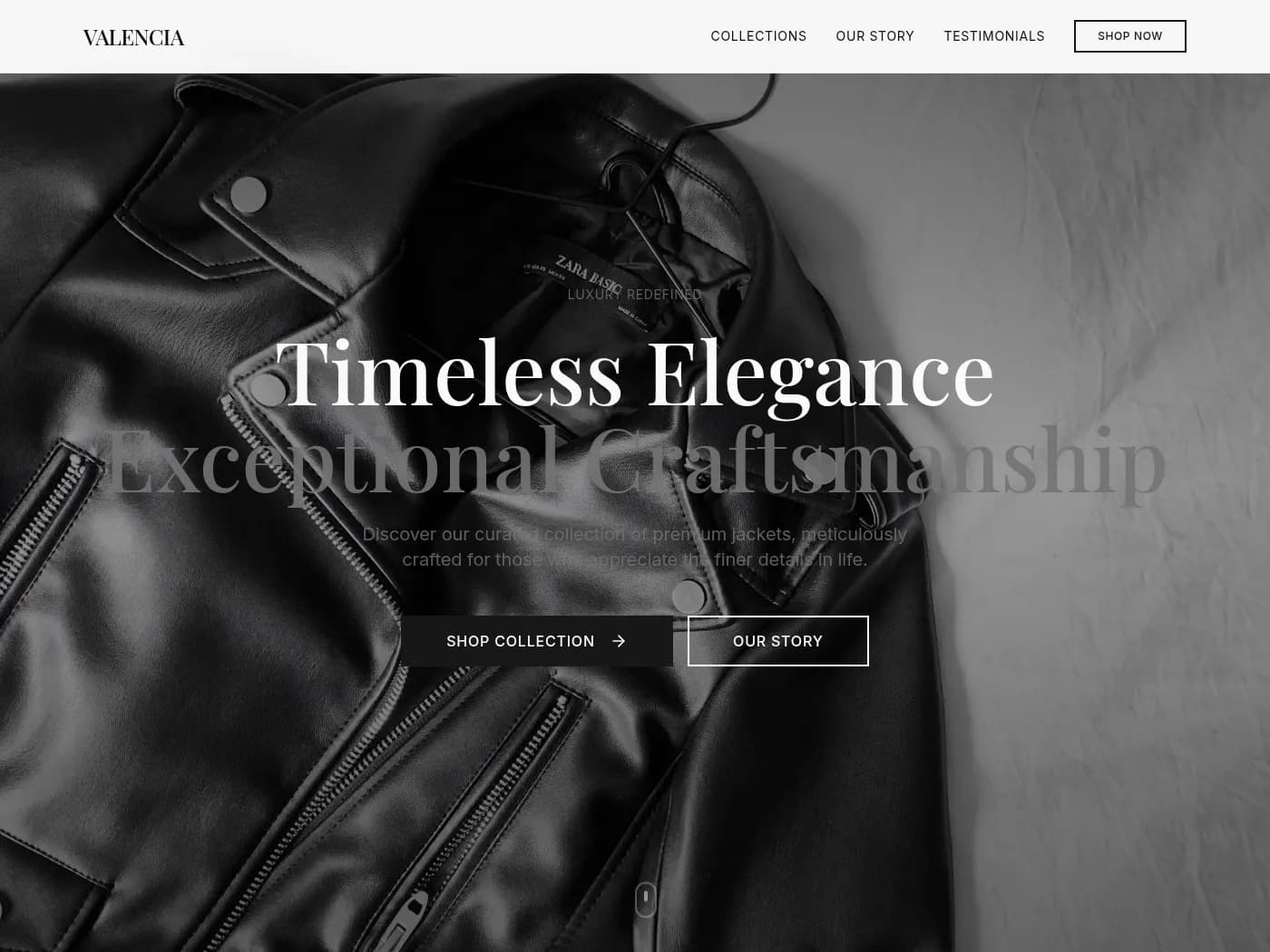 Valencia Luxury Jackets Web Experience