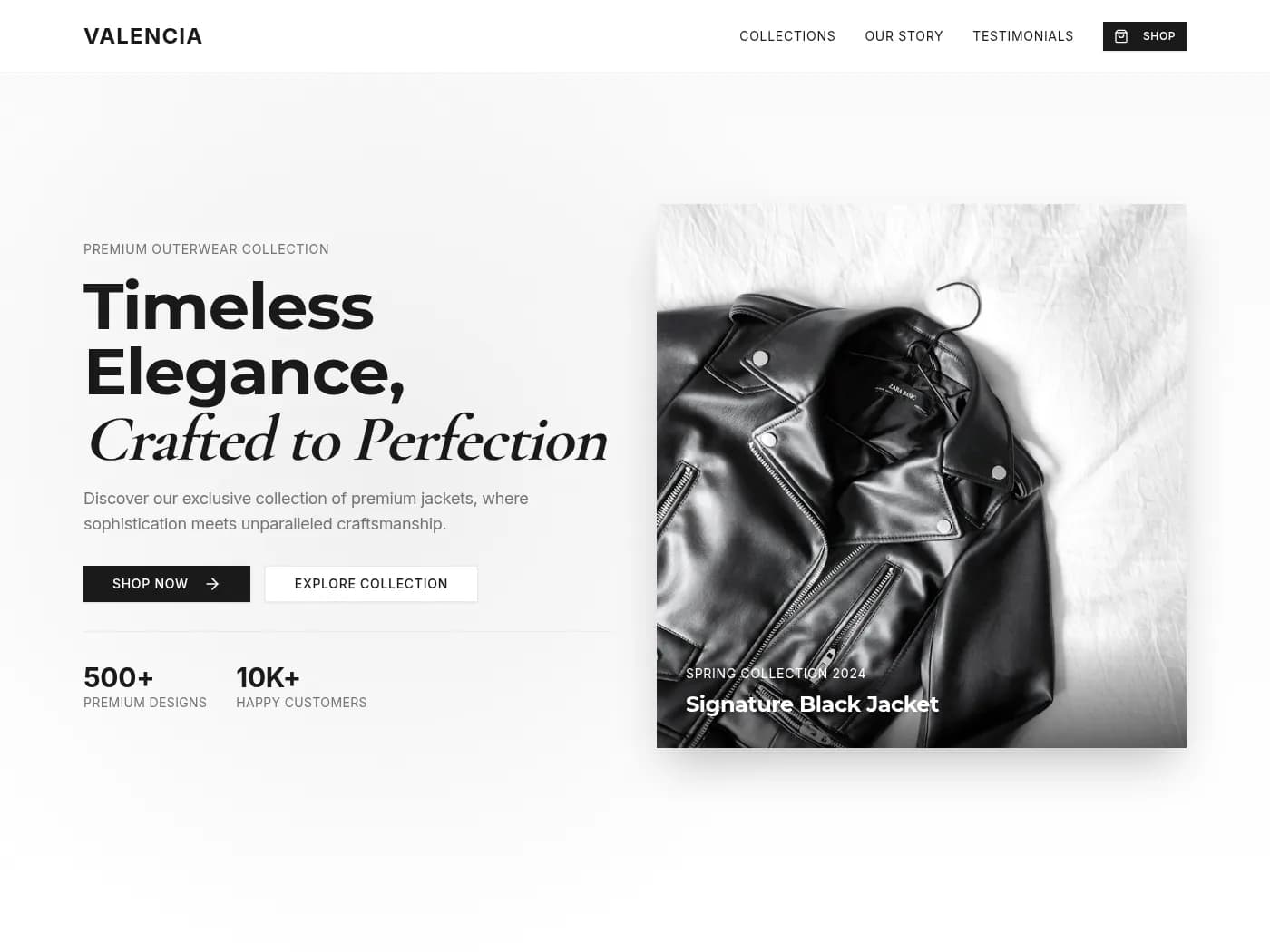 Valencia Luxury Clothing Website