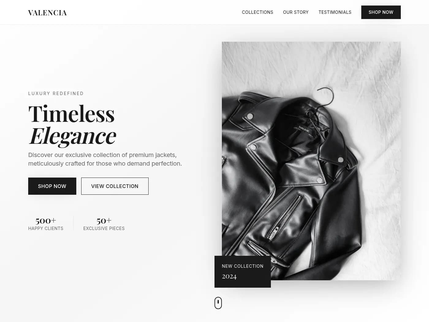 Valencia Luxury Clothing Brand Website