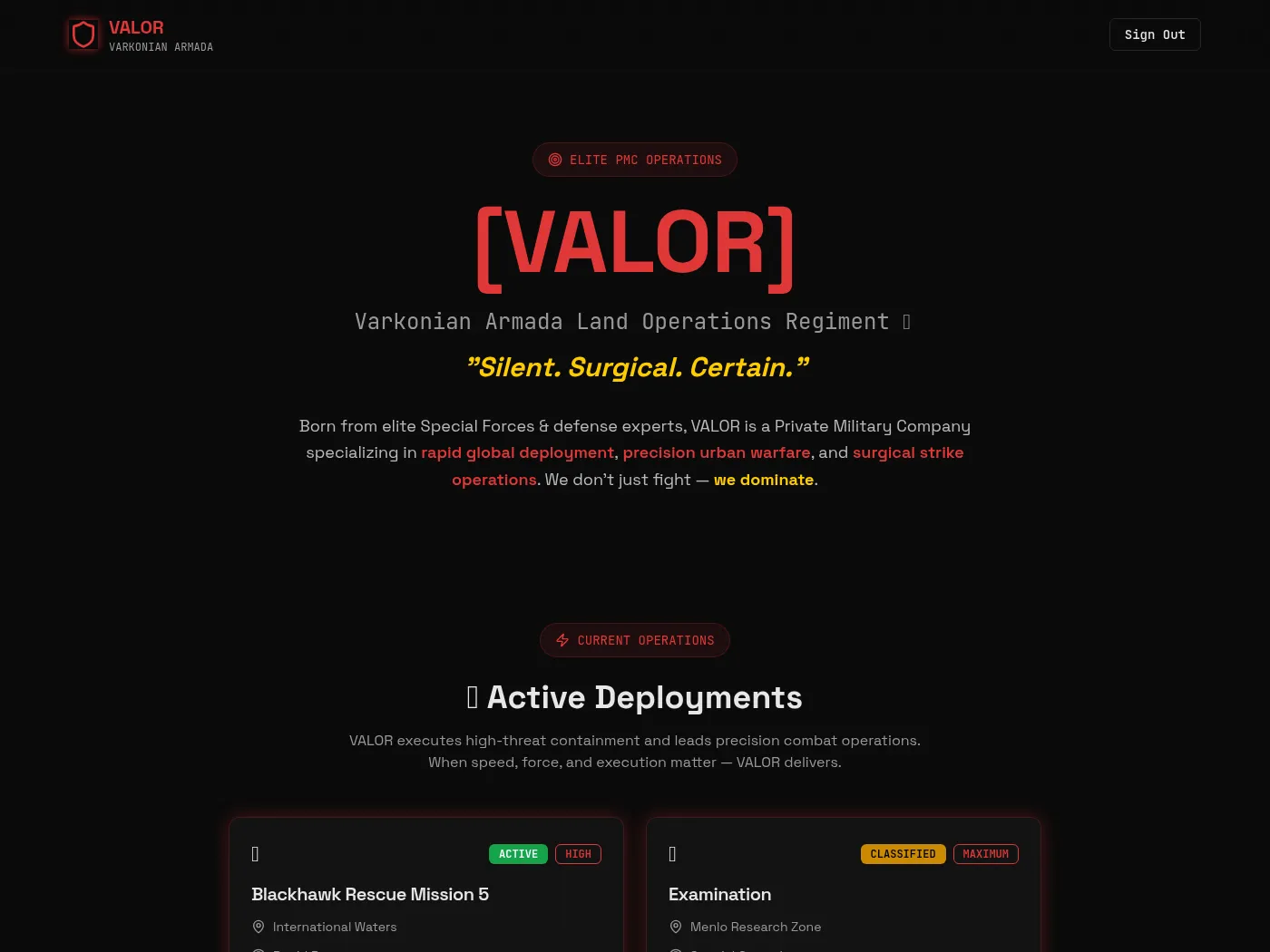 VALOR Clan Official Website