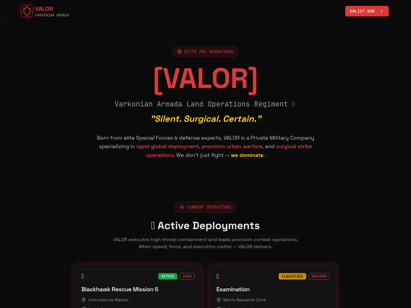 VALOR Clan Official Website