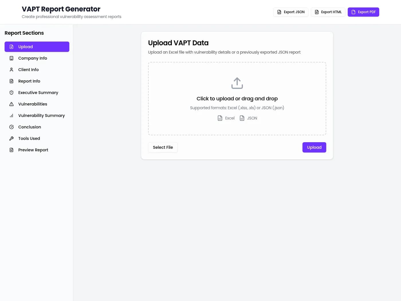 VAPT Report Generator Portal