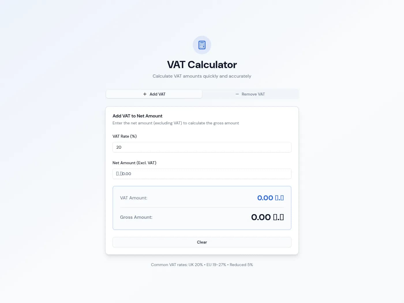 VAT Sales Calculator