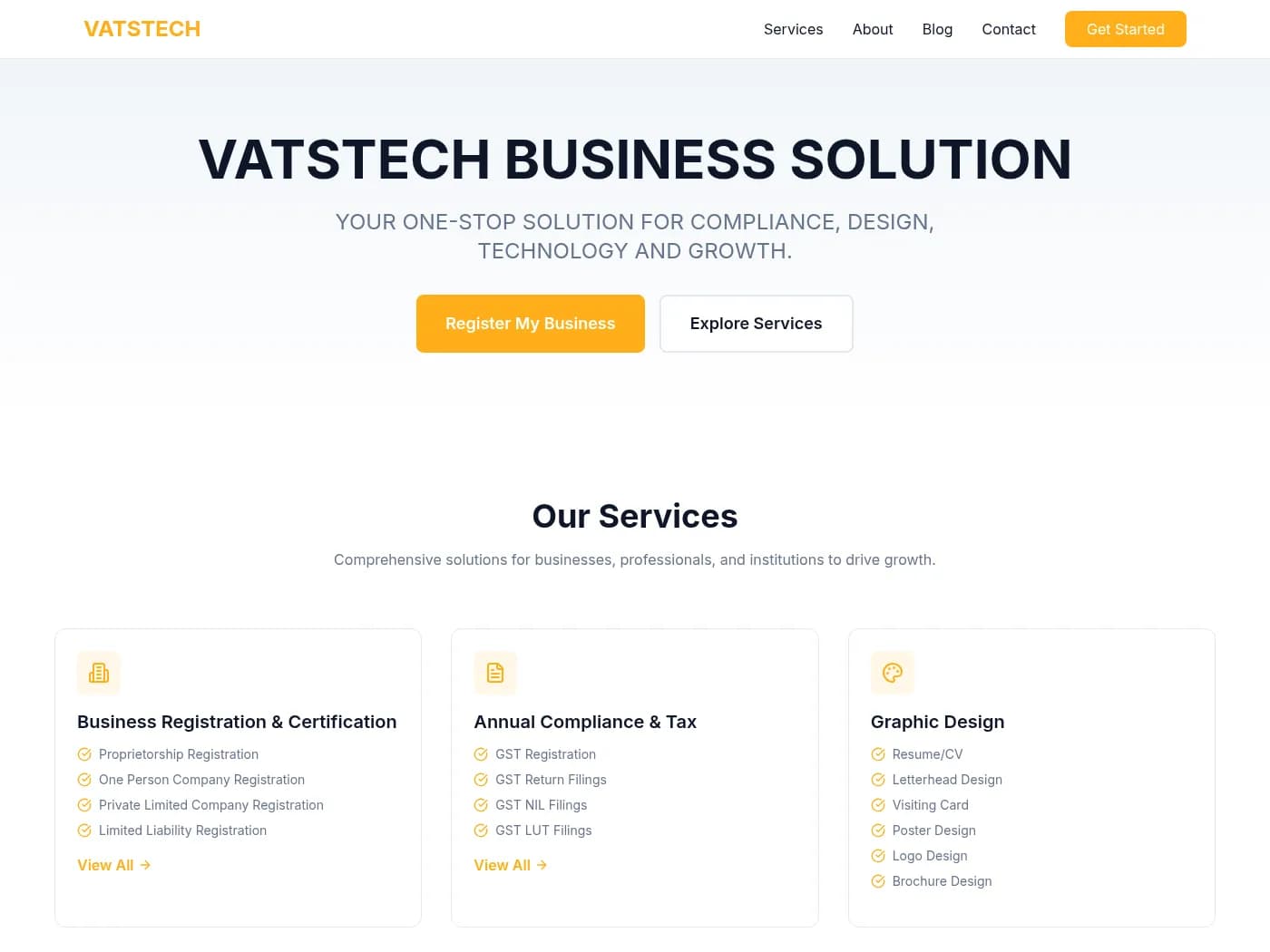 VATSTECH Business Solutions – End-to-End Business, Compliance, IT & Marketing Services Portal