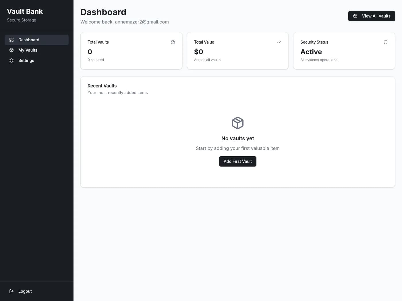 Vault Bank - Secure Vault Management Web App