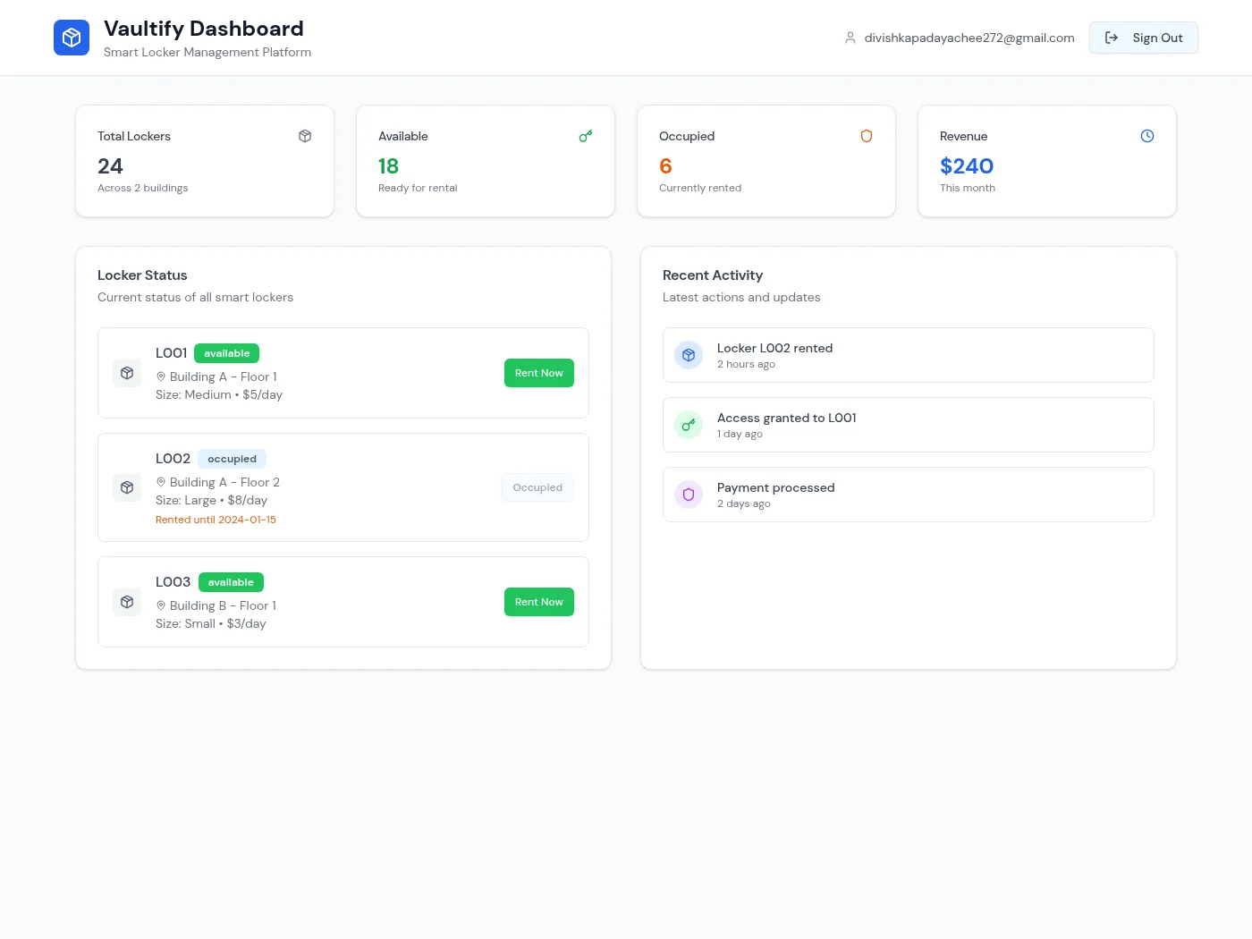 Vaultify Smart Locker Platform Auth Fix