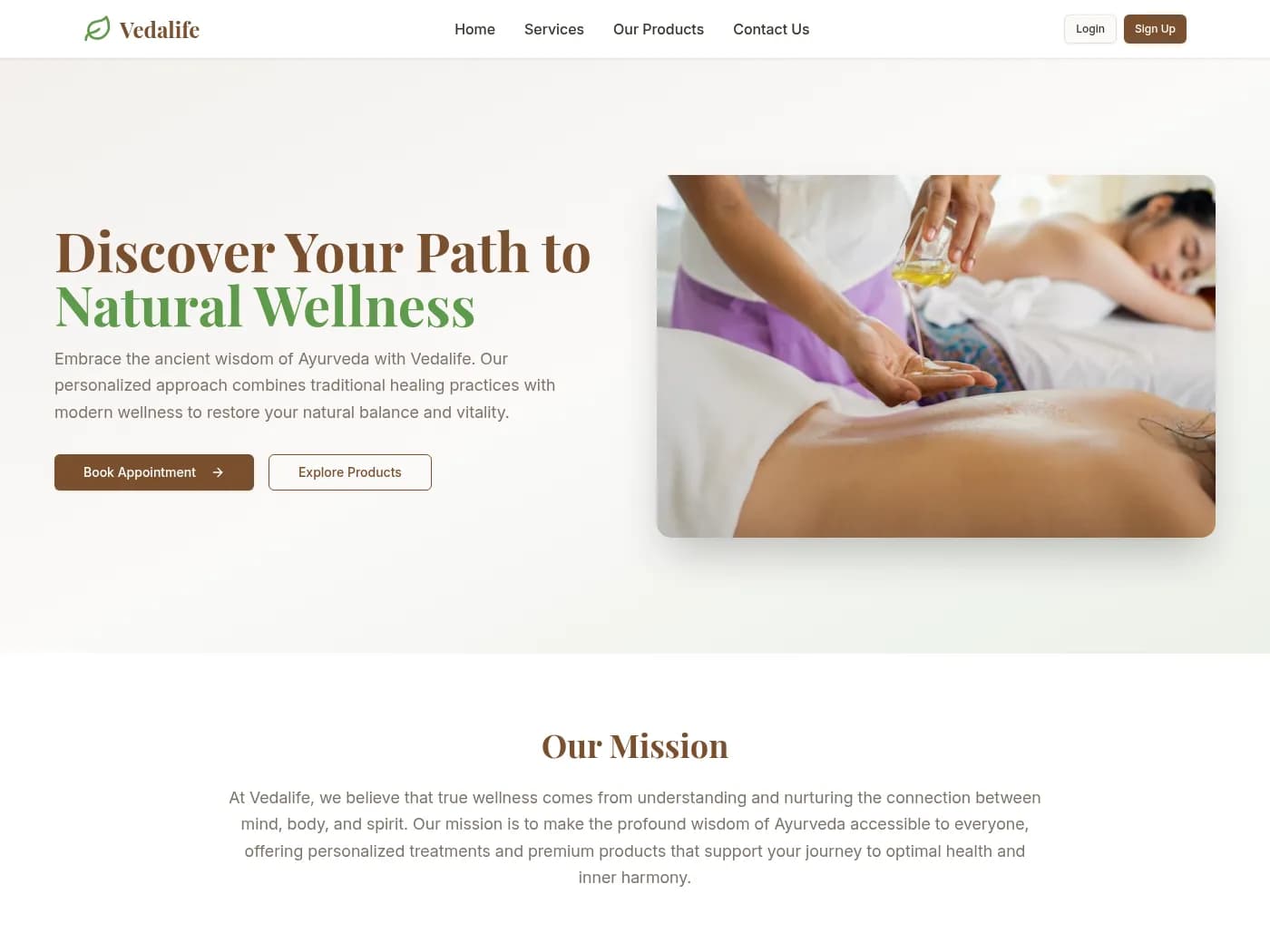 Vedalife: Comprehensive Ayurvedic Wellness Platform