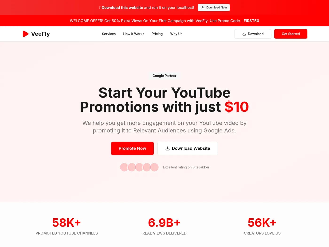 Veefly-Inspired YouTube Promotion Platform