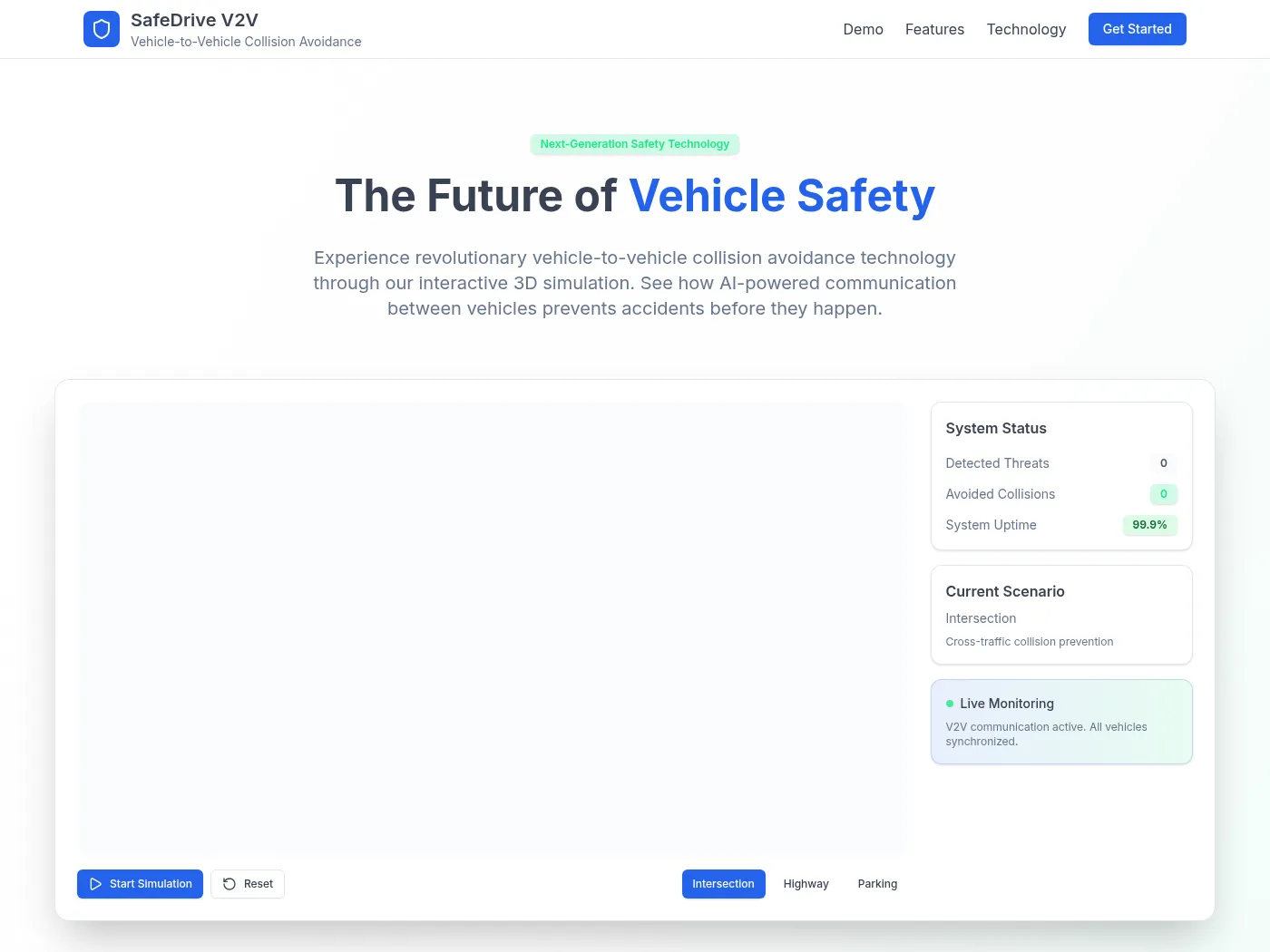 3D Vehicle-to-Vehicle Collision Avoidance Web Platform