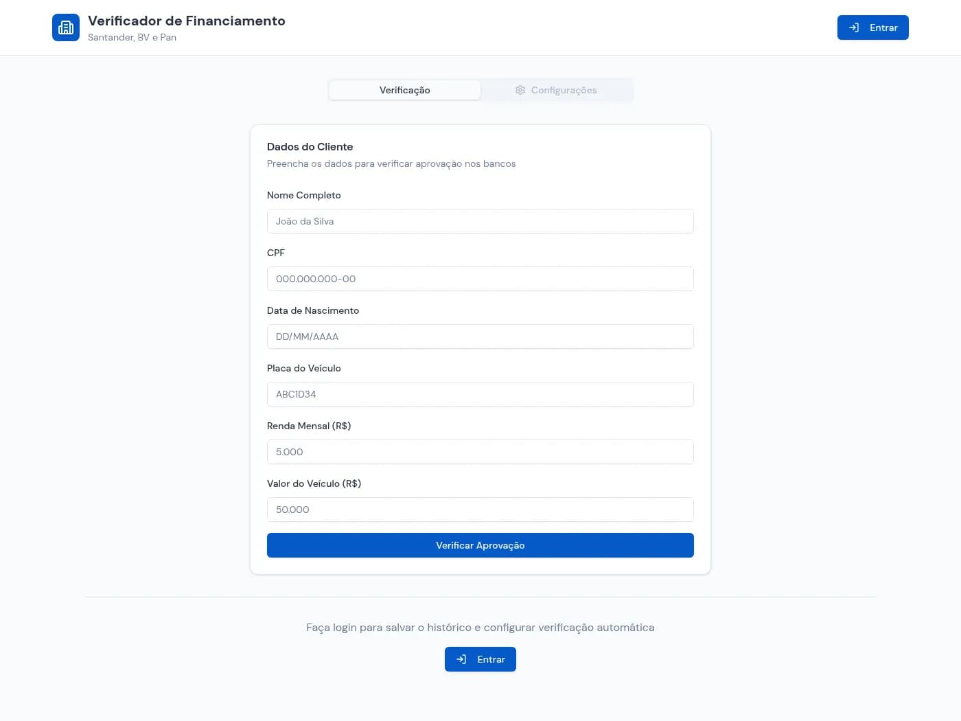 Centralized Vehicle Financing Approval Checker