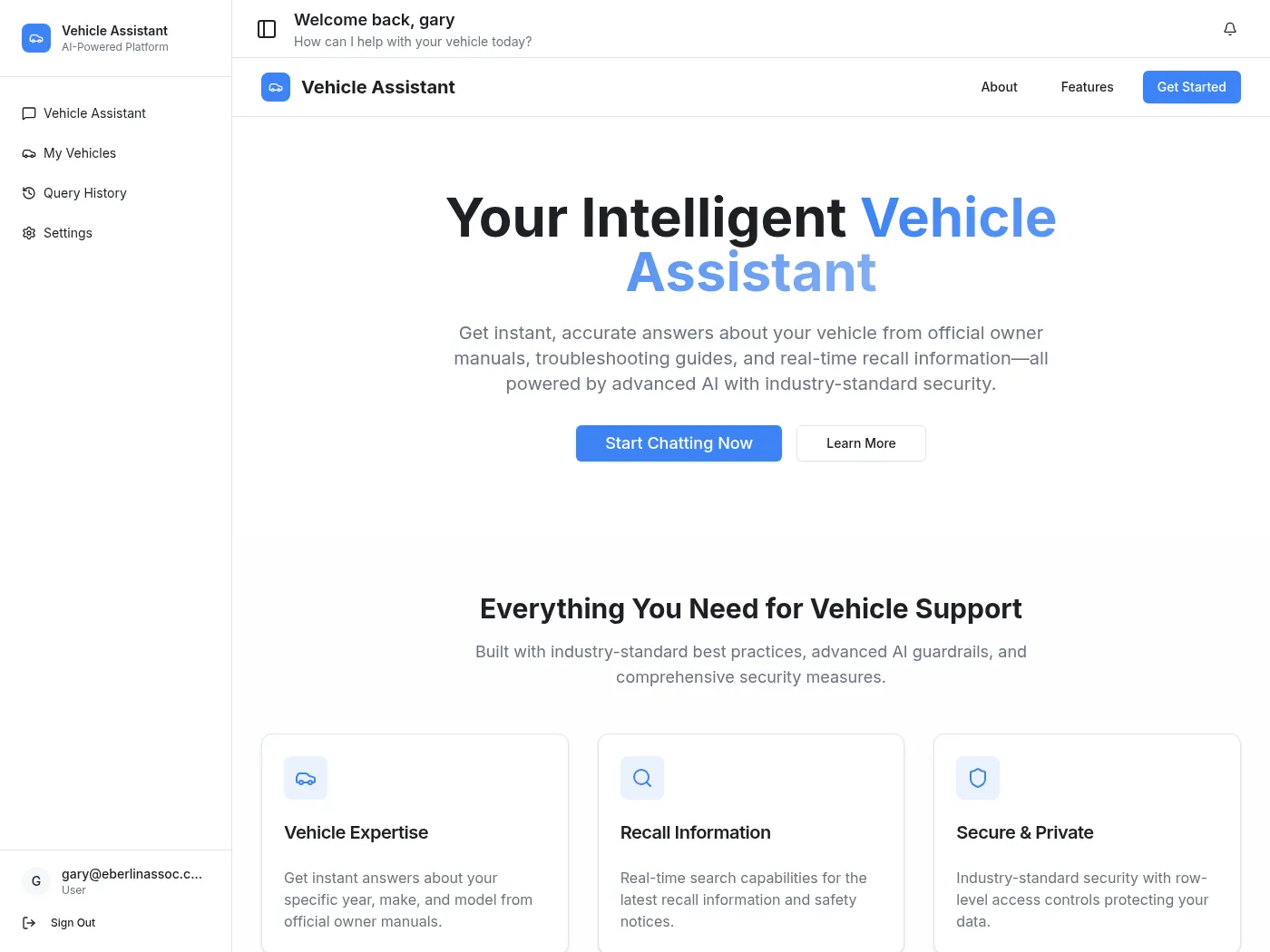 Vehicle Owner Assistant Chatbot Platform