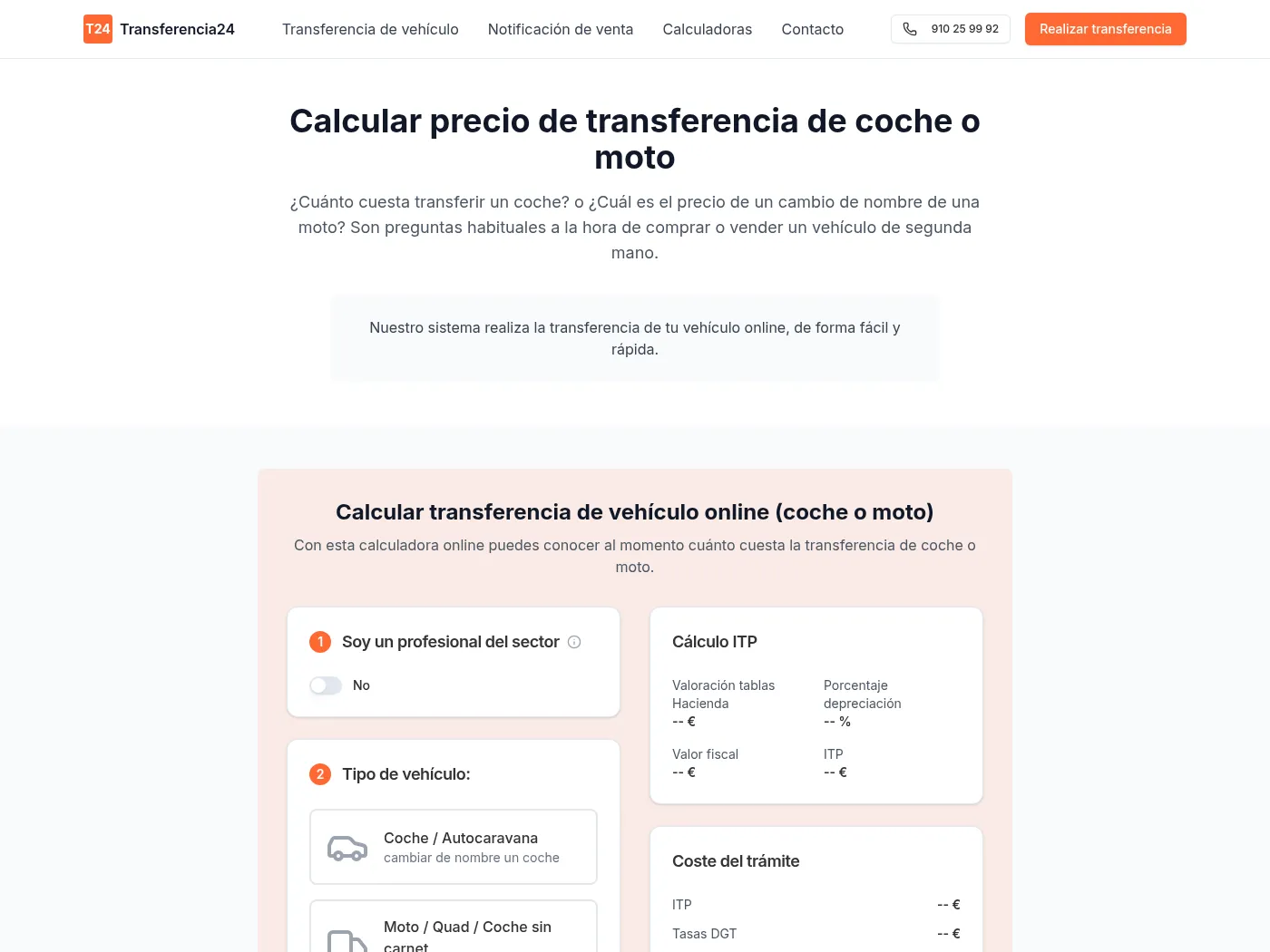 Vehicle Transfer Price Calculator Clone