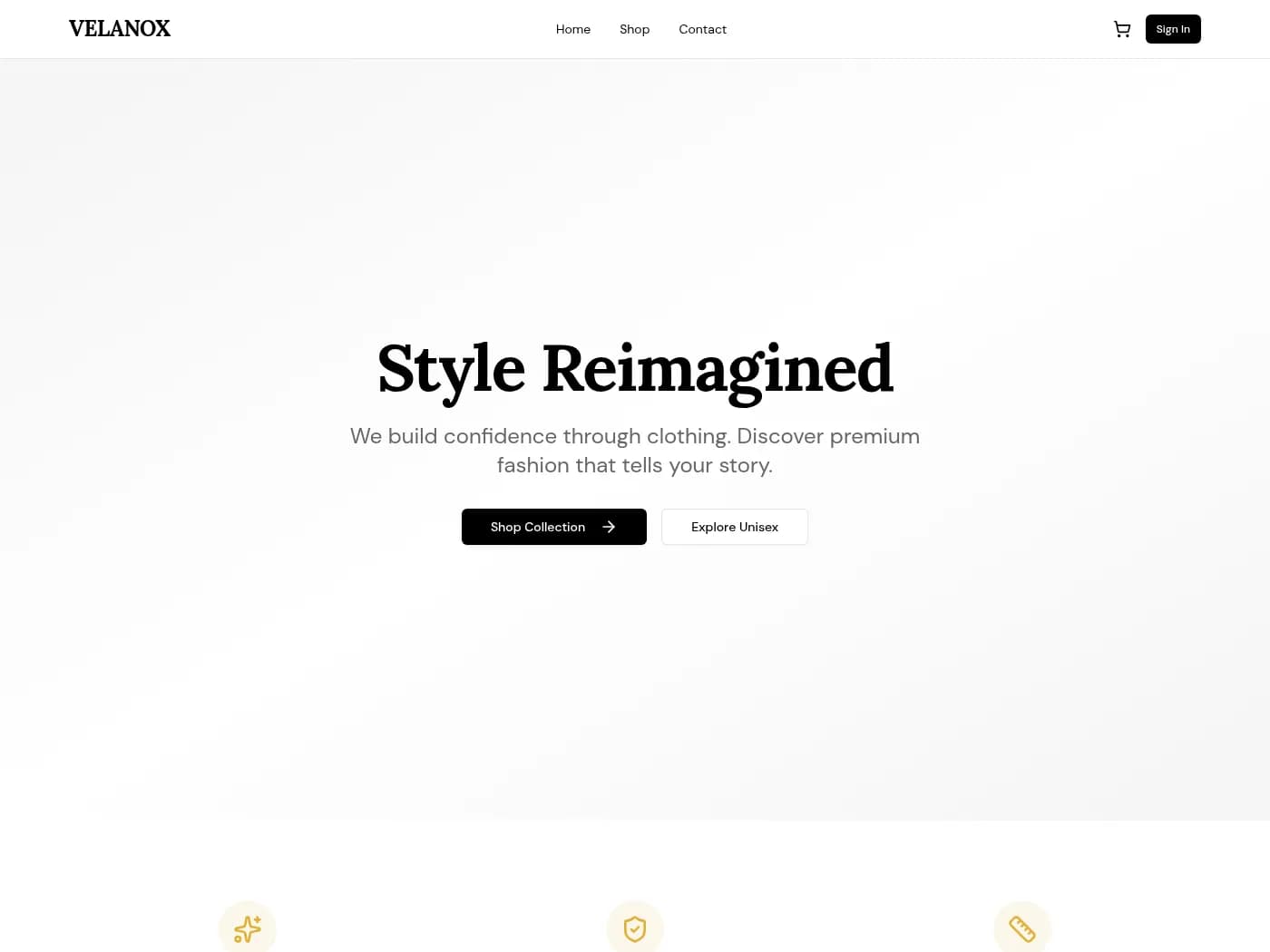 Velanox Apparel eCommerce Suite: Customer Storefront & Admin Dashboard