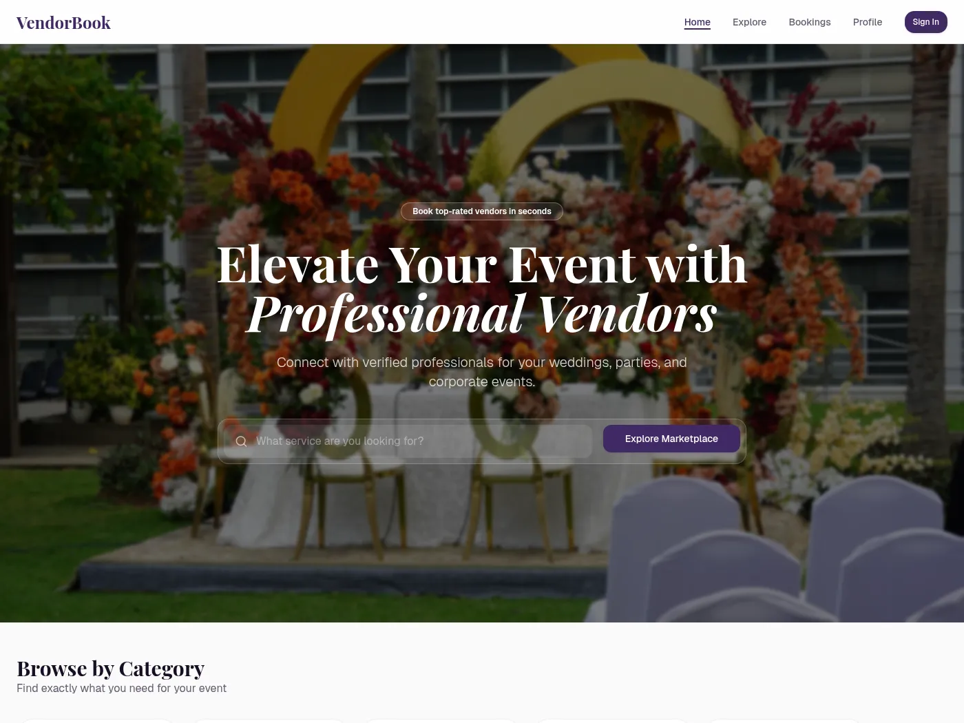 VendorBook Marketplace