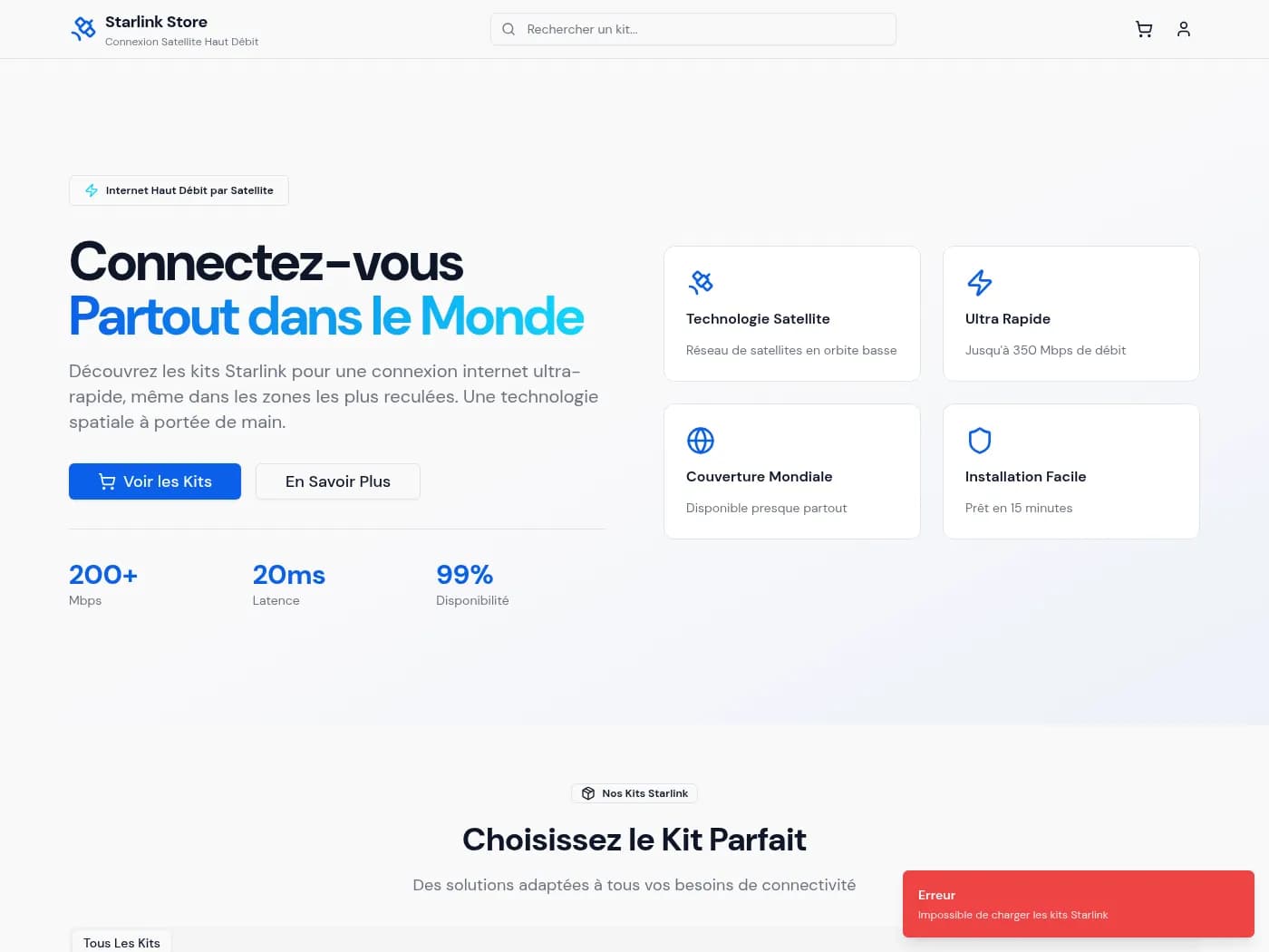 Starlink Kit Vente – Plateforme Web de Vente de Kits Starlink