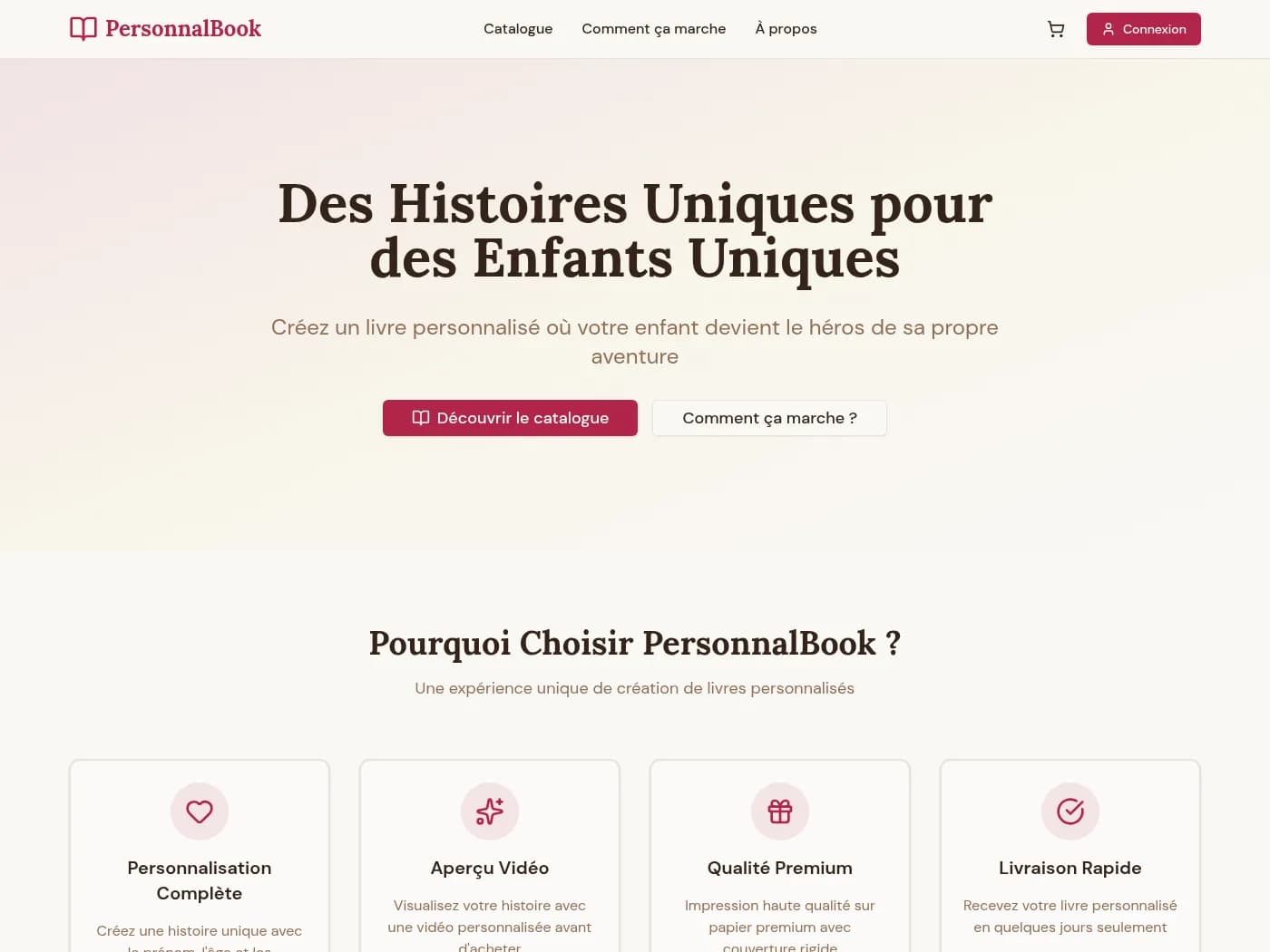 PersonnalBook - Site de Vente de Livres Personnalisés