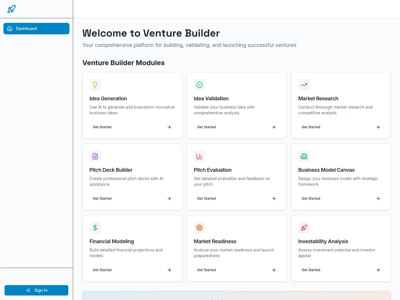 Venture Builder Assistant Platform