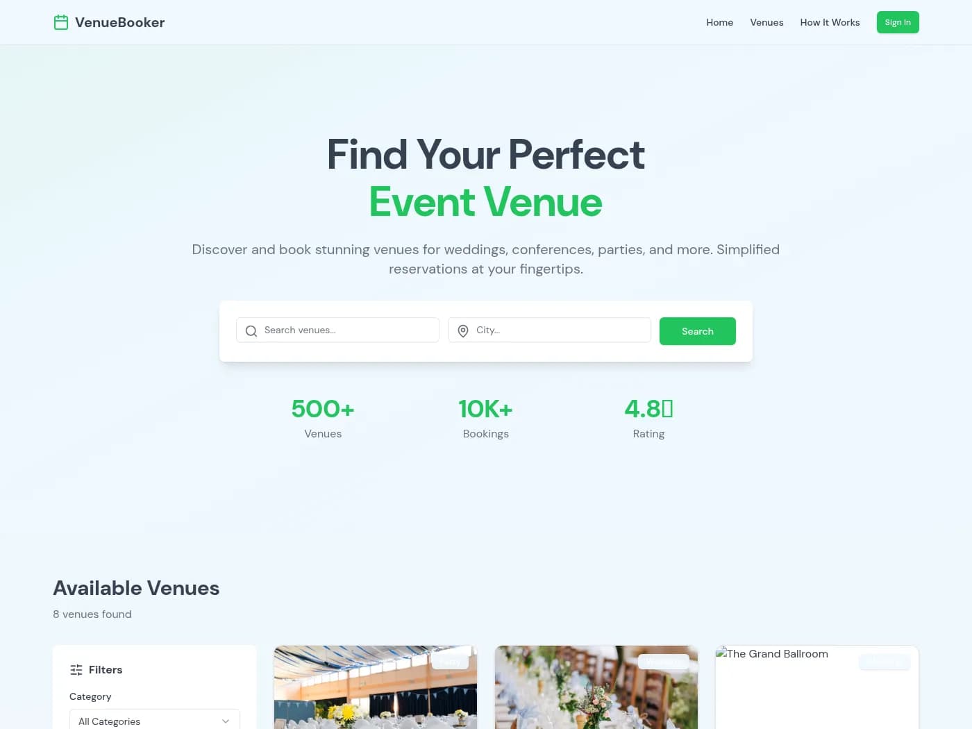 Venue Booker: Simplified Reservation Platform