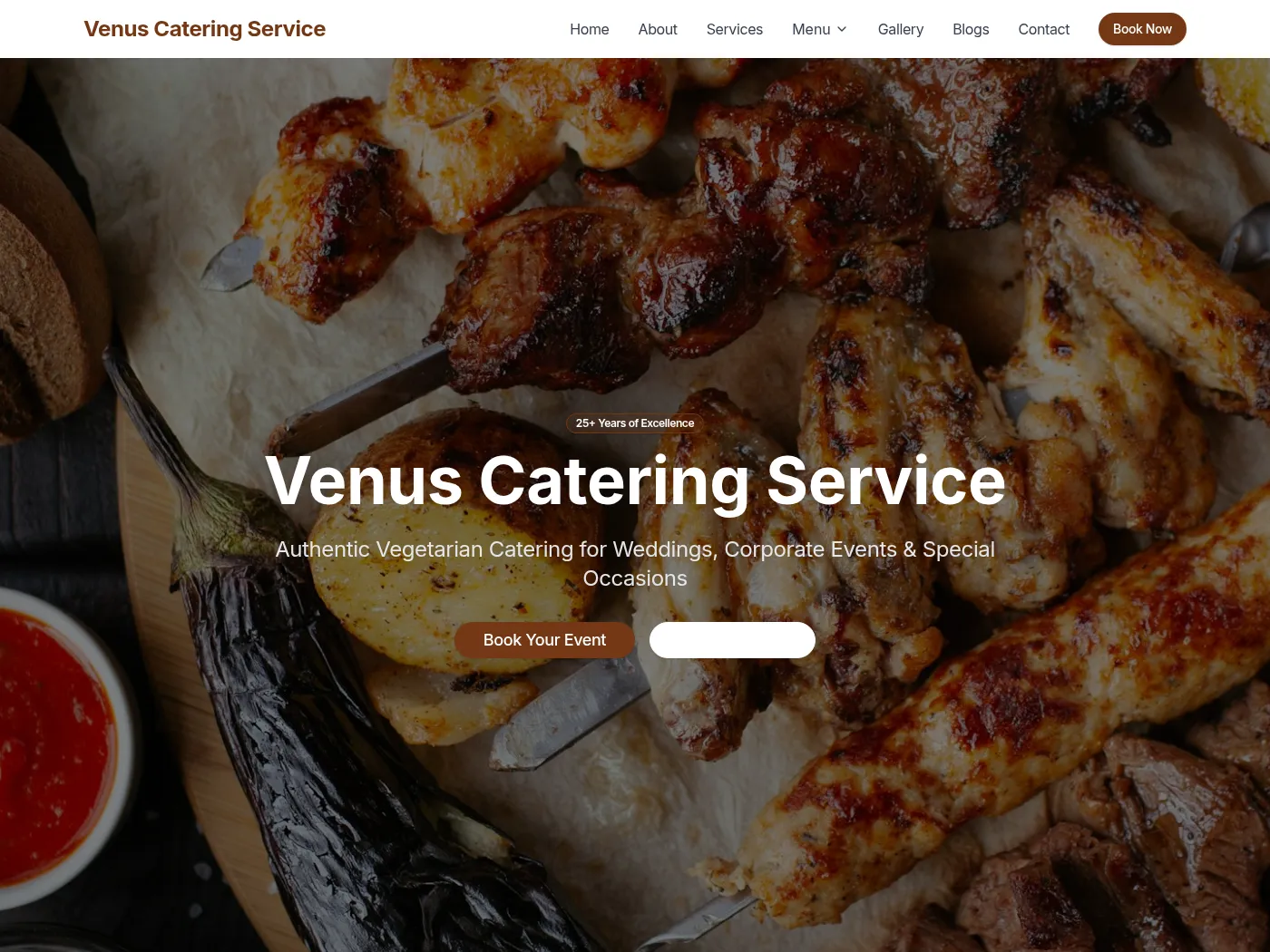 Venus Catering Service Web Clone