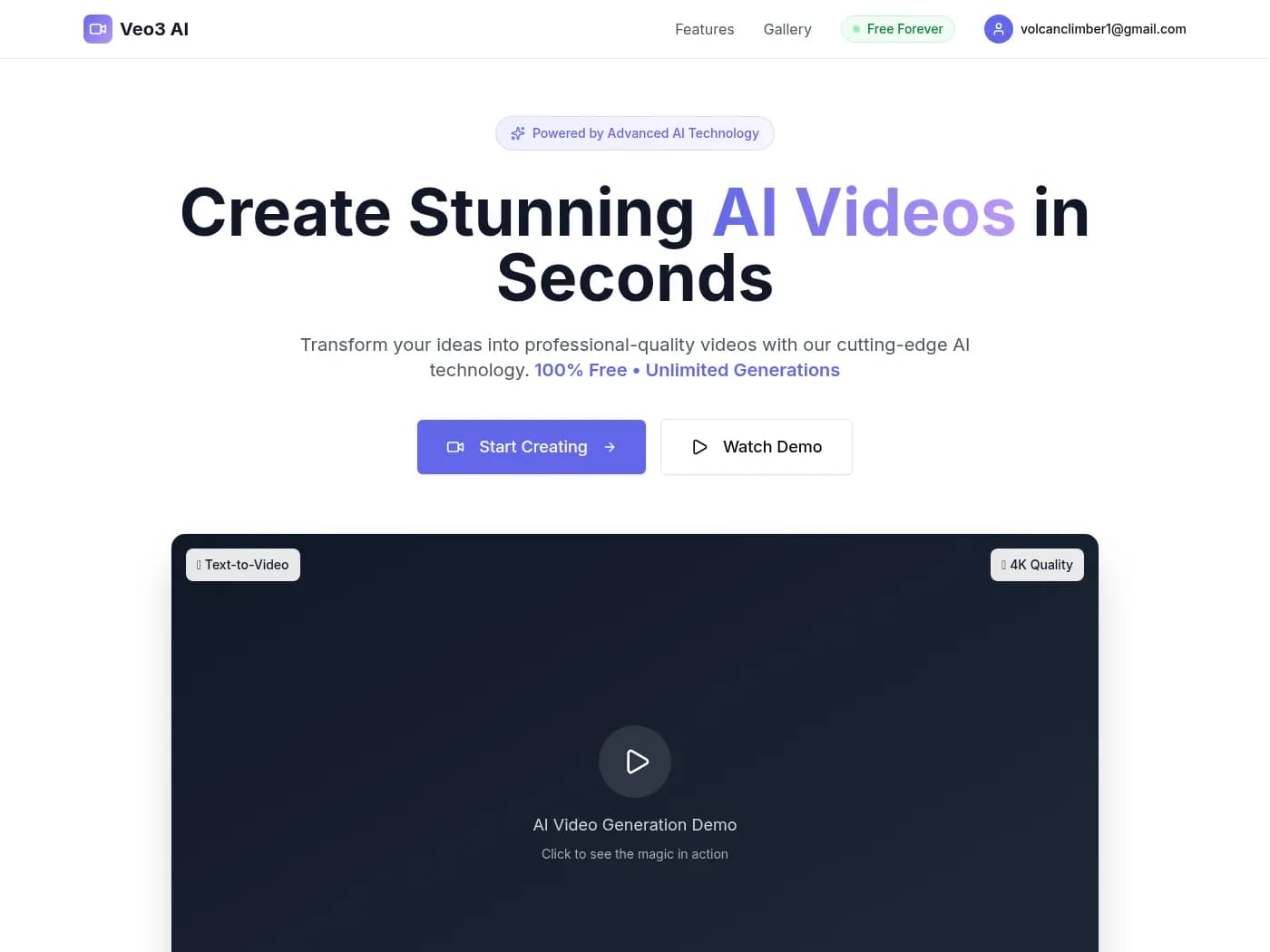 Veo3 AI Video Creation Platform Clone