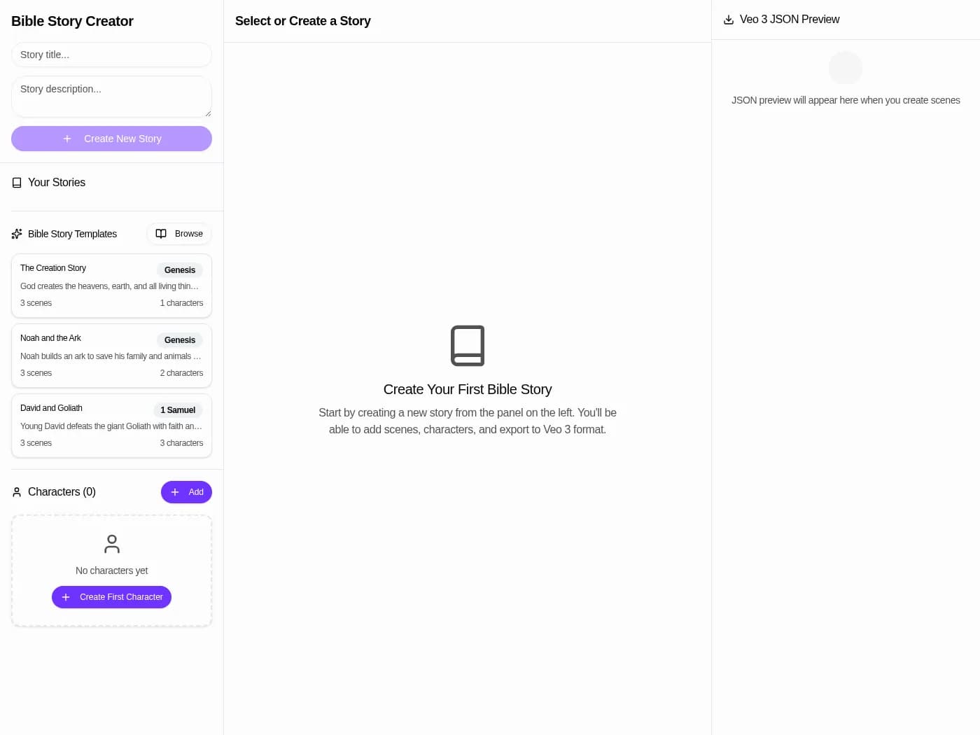 Veo 3 Bible Story Scene Creator