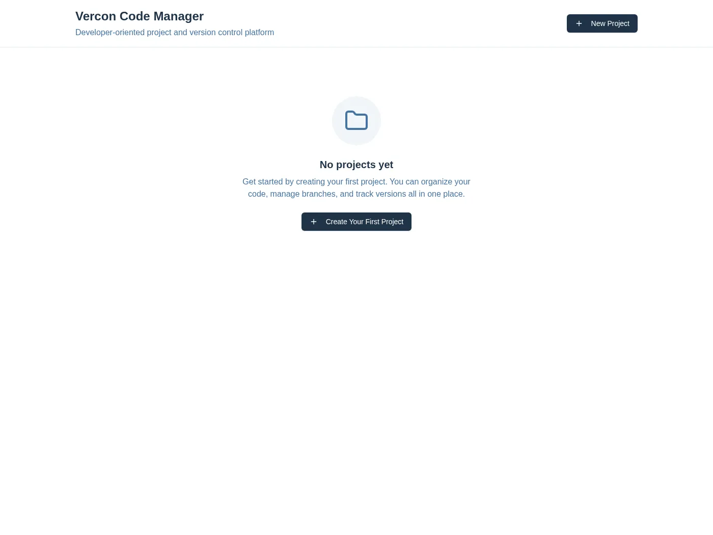 Vercon Code Manager: Developer-Oriented Project & Version Control Platform