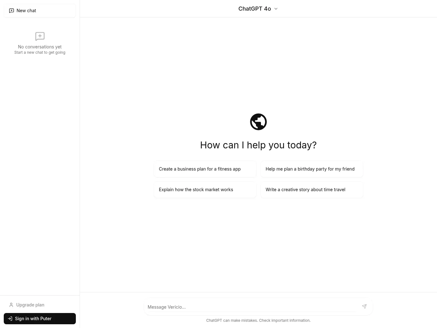 Vericio Chat – ChatGPT.com Clone with Custom AI Backend