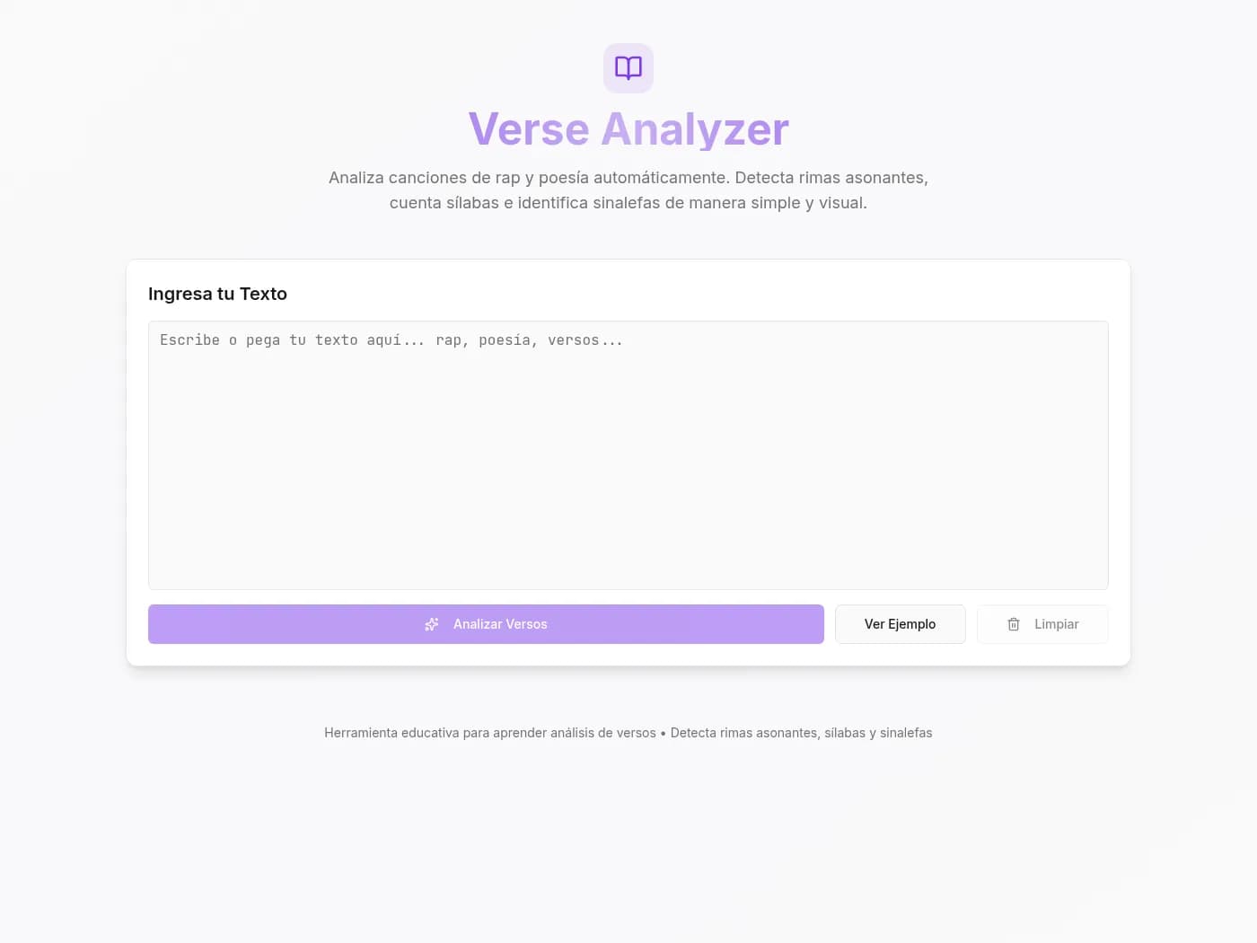 Verse Analyzer: Analyzing Rap and Poetry Texts for Beginners