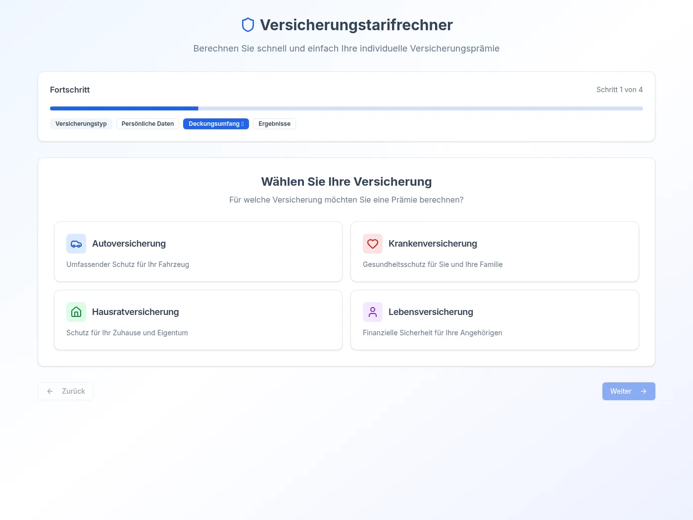 Versicherungstarifrechner