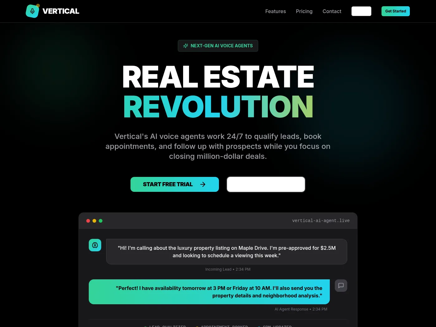 Vertical AI Agent Landing Page