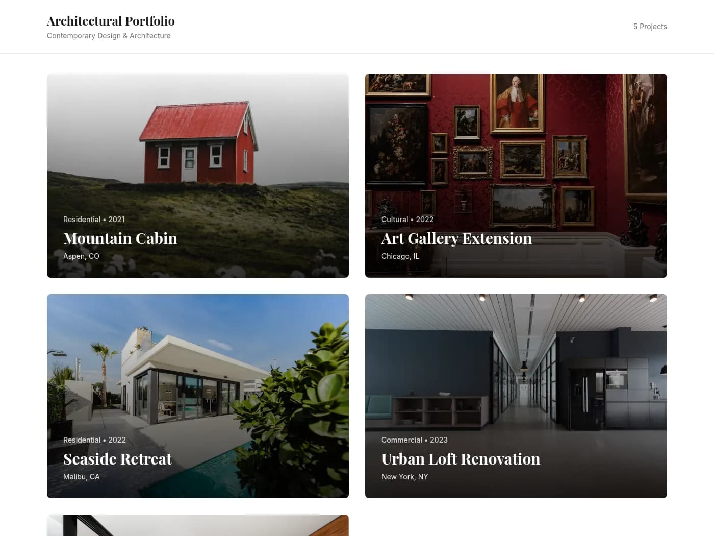 Vertical Flow Architectural Portfolio Website
