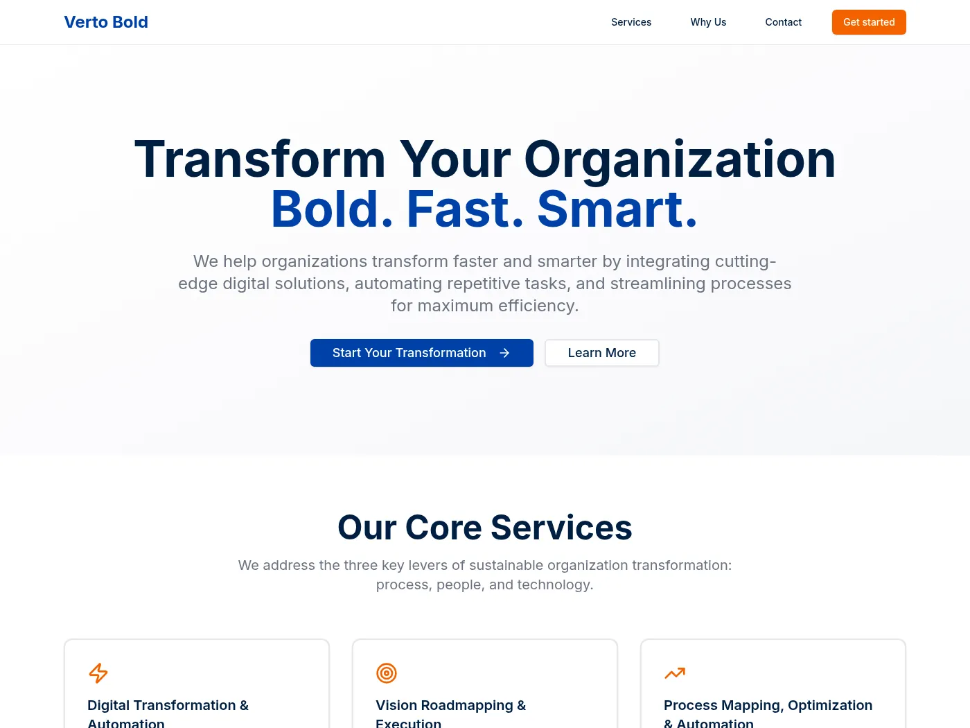 Verto Bold Business Transformation Platform