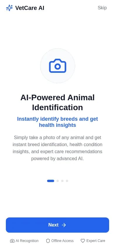 VetCare AI: Smart Offline/Online Veterinary Assistance & Animal Identifier