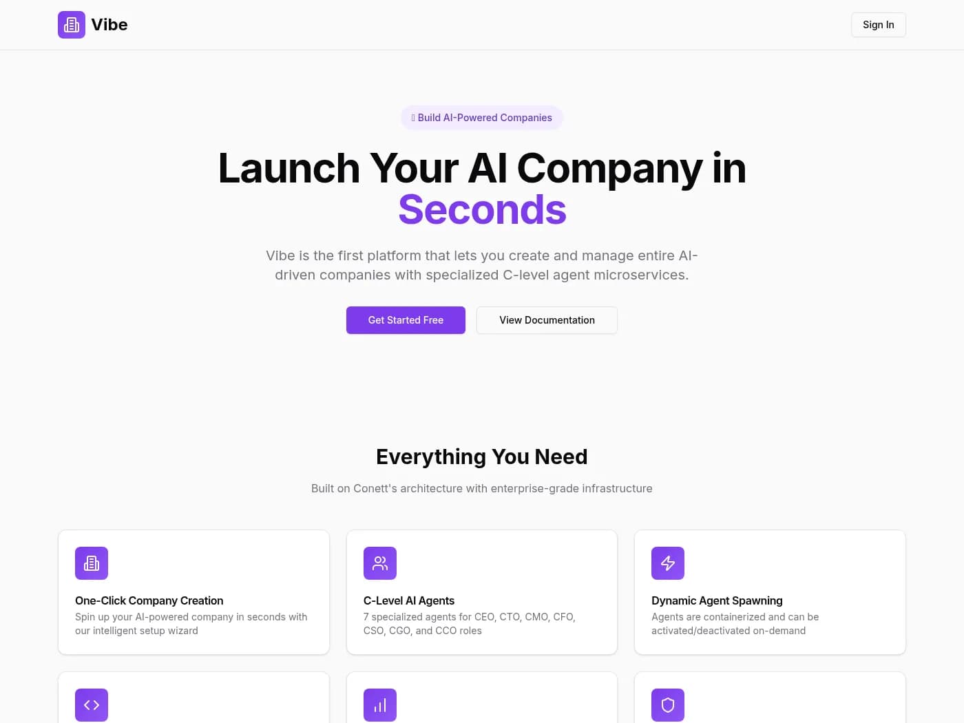 Vibe – AI-Powered Company SaaS Builder