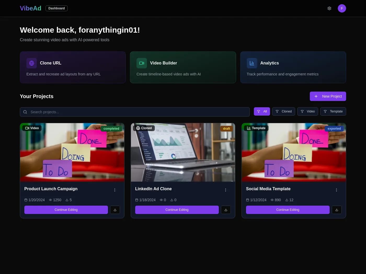 vibeAId: AI-Powered Video Ad Creation Platform