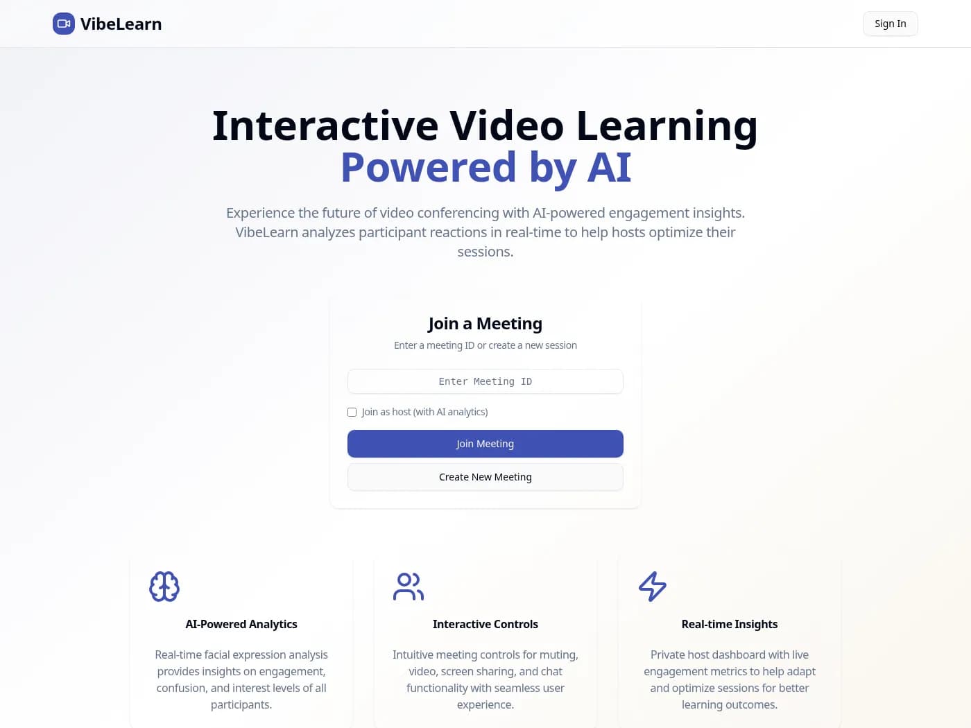 VibeLearn: Interactive Video Learning Platform with AI-Powered Engagement Insights