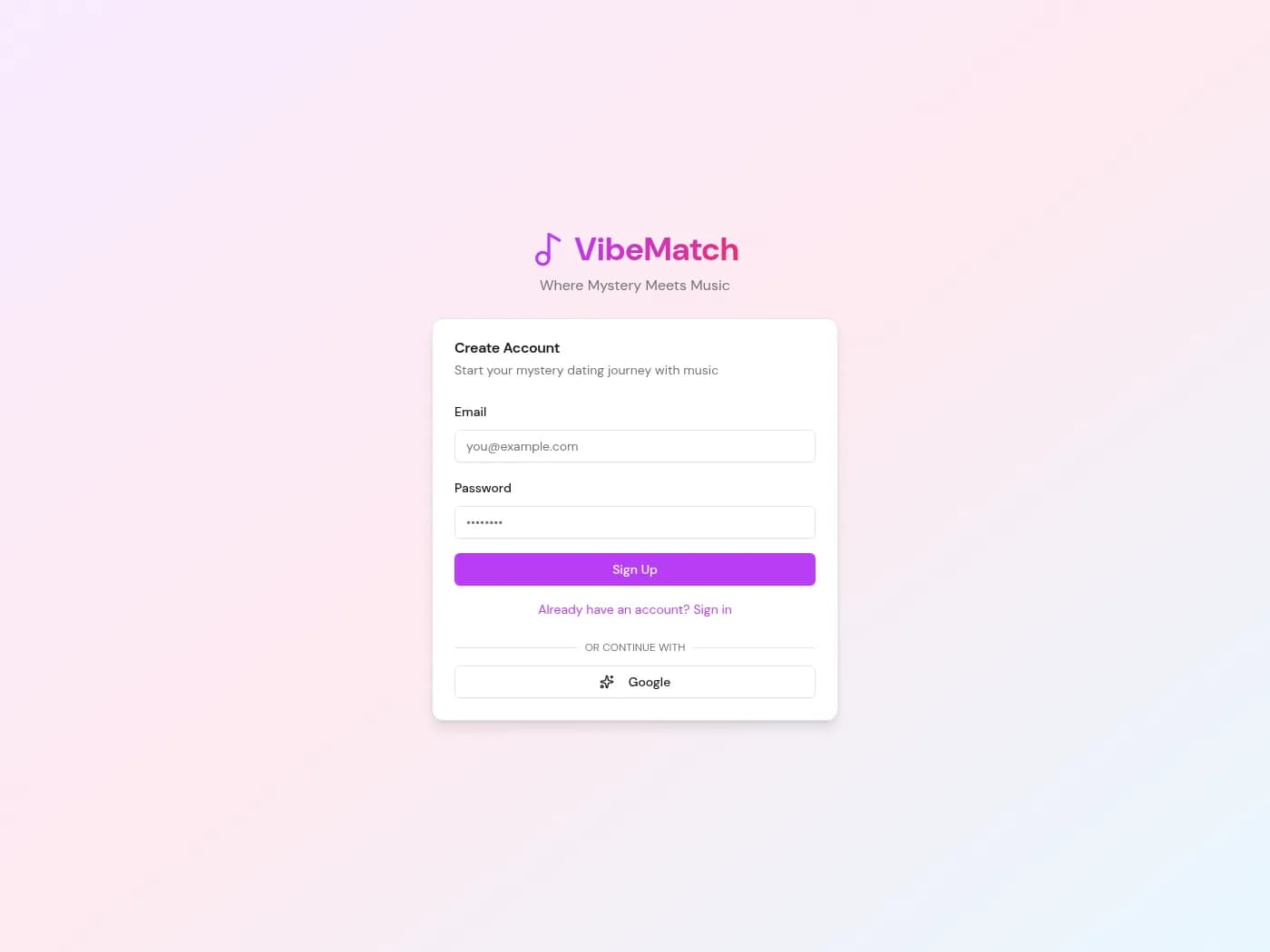 VibeMatch: AI-Powered Mystery Dating with Music & Mood Matching