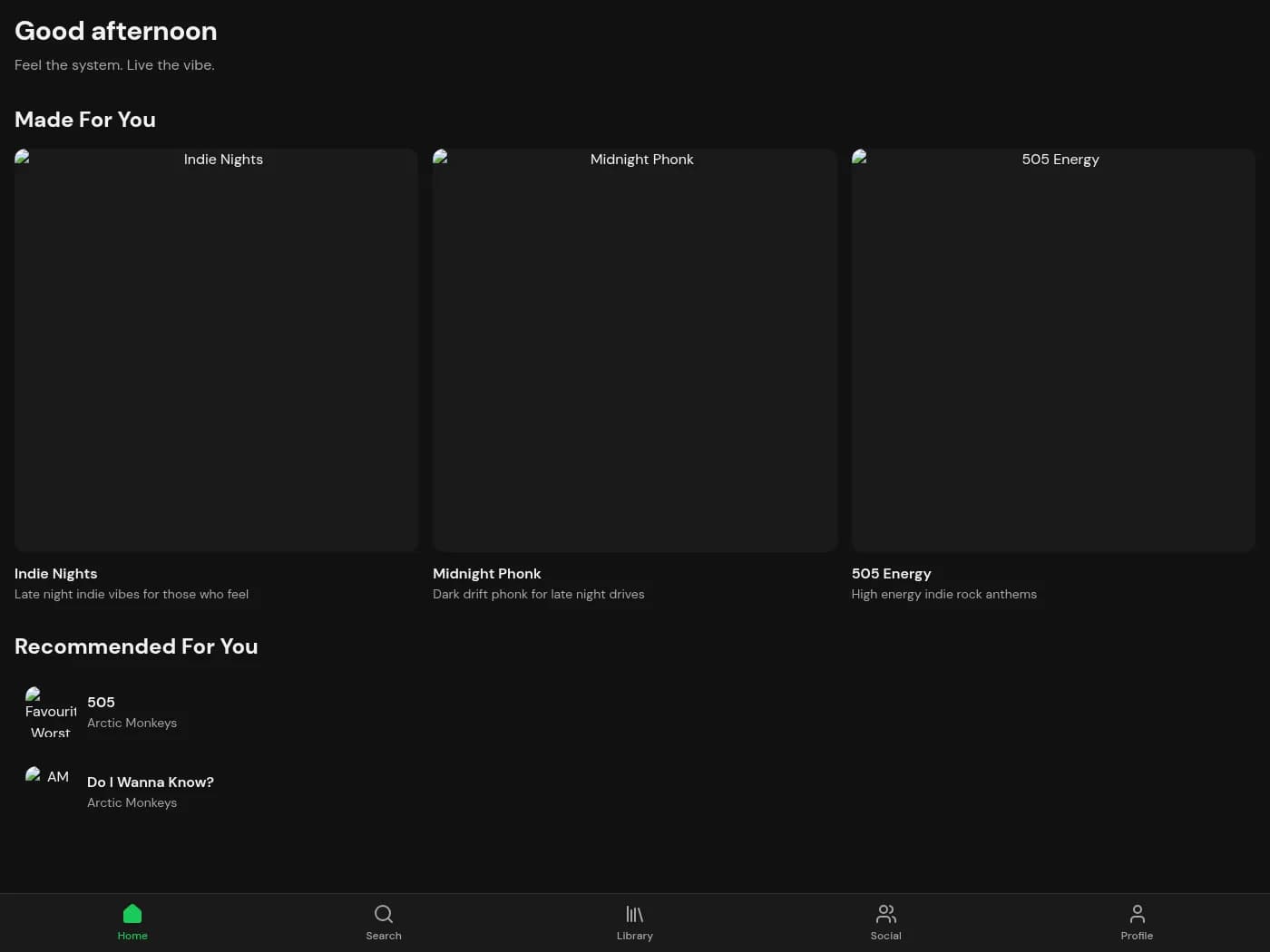 VibeOS Music Streaming